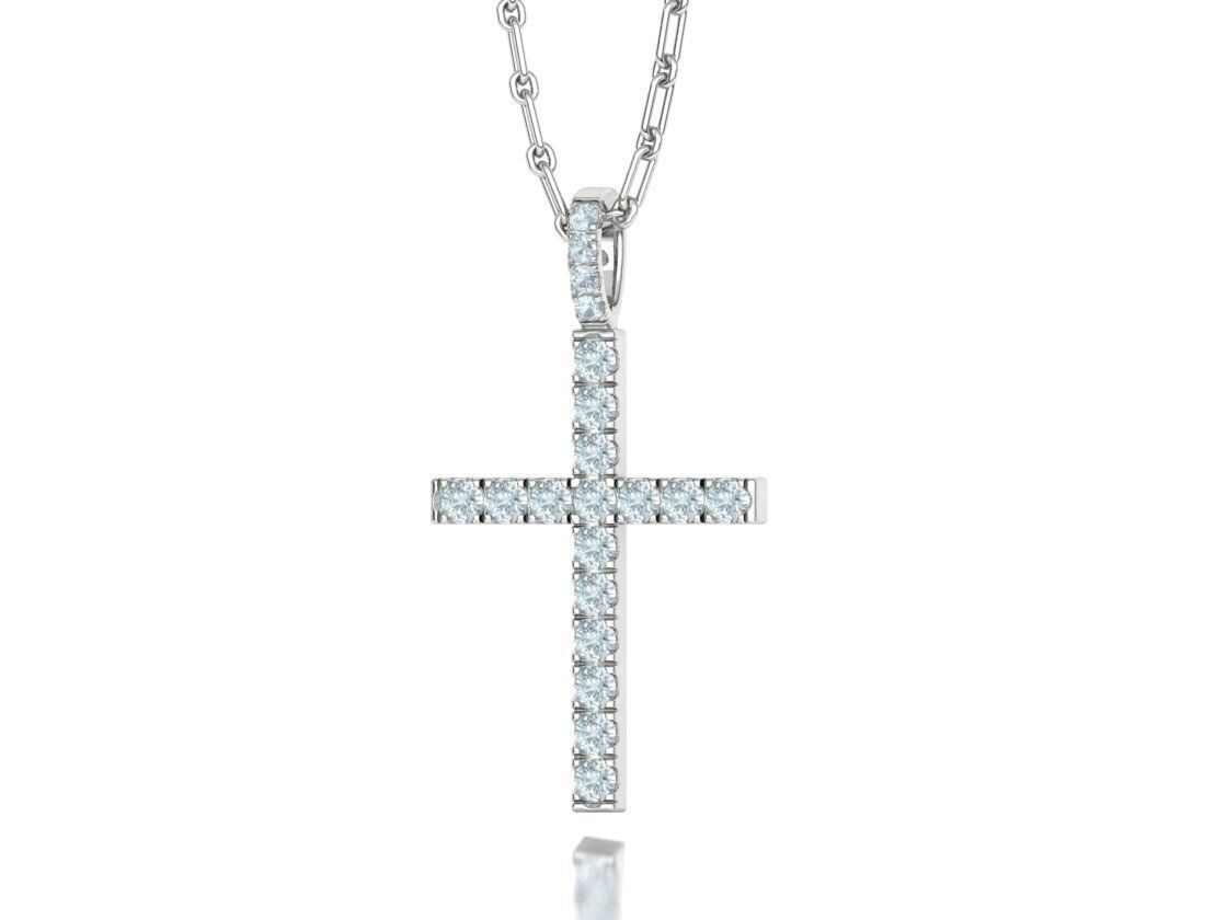 Diamond Pave Cross 33mm with French Pave Setting 3mm Stones 3D model 3D ...