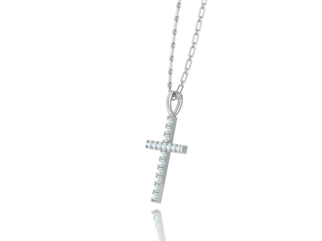 Diamond Pave Cross 33mm with French Pave Setting 3mm Stones 3D model 3D ...