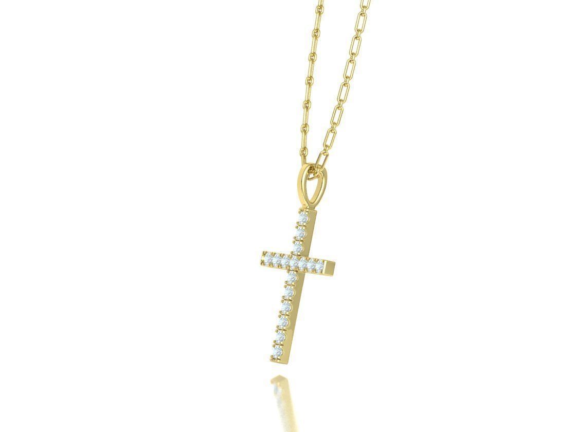 Diamond Pave Cross 33mm with French Pave Setting 3mm Stones 3D model 3D ...