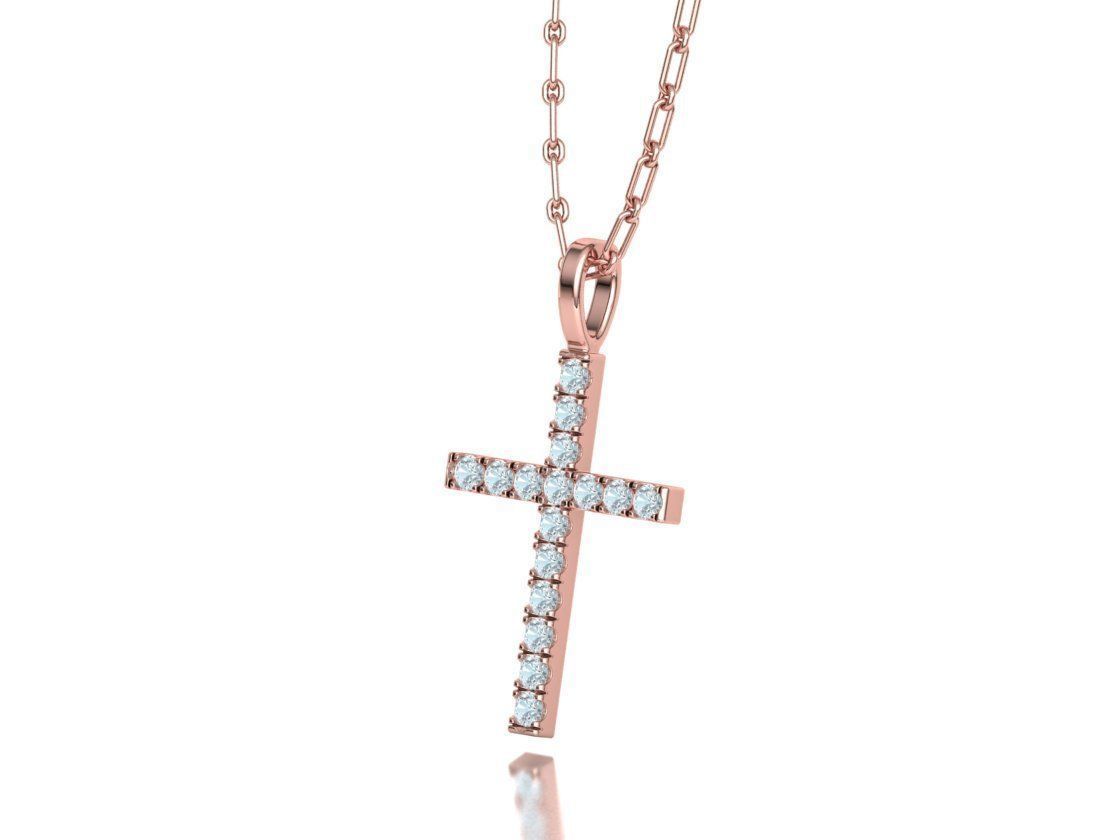 Diamond Pave Cross 33mm with French Pave Setting 3mm Stones 3D model 3D ...