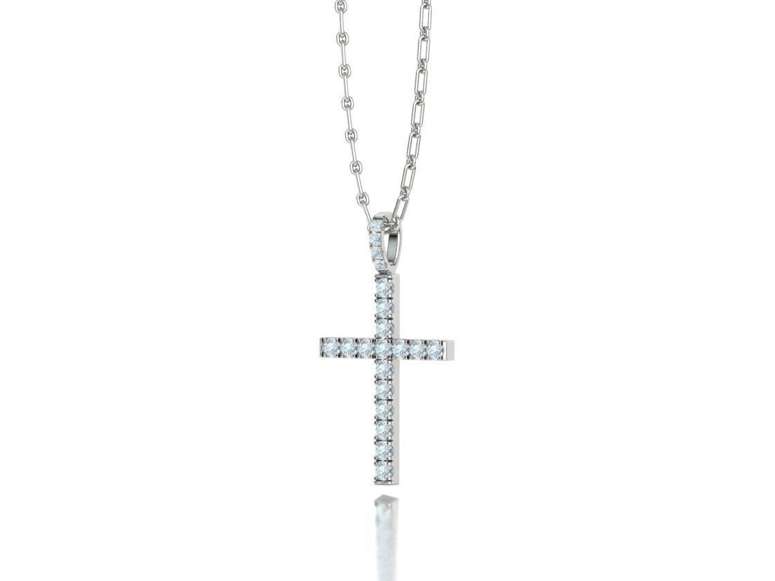 Diamond Pave Cross 33mm with French Pave Setting 3mm Stones 3D model 3D ...