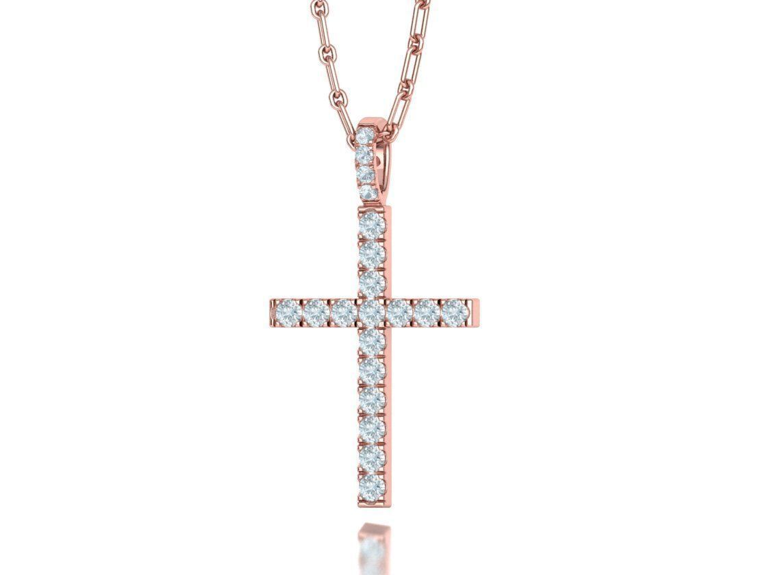 Diamond Pave Cross 33mm with French Pave Setting 3mm Stones 3D model 3D ...