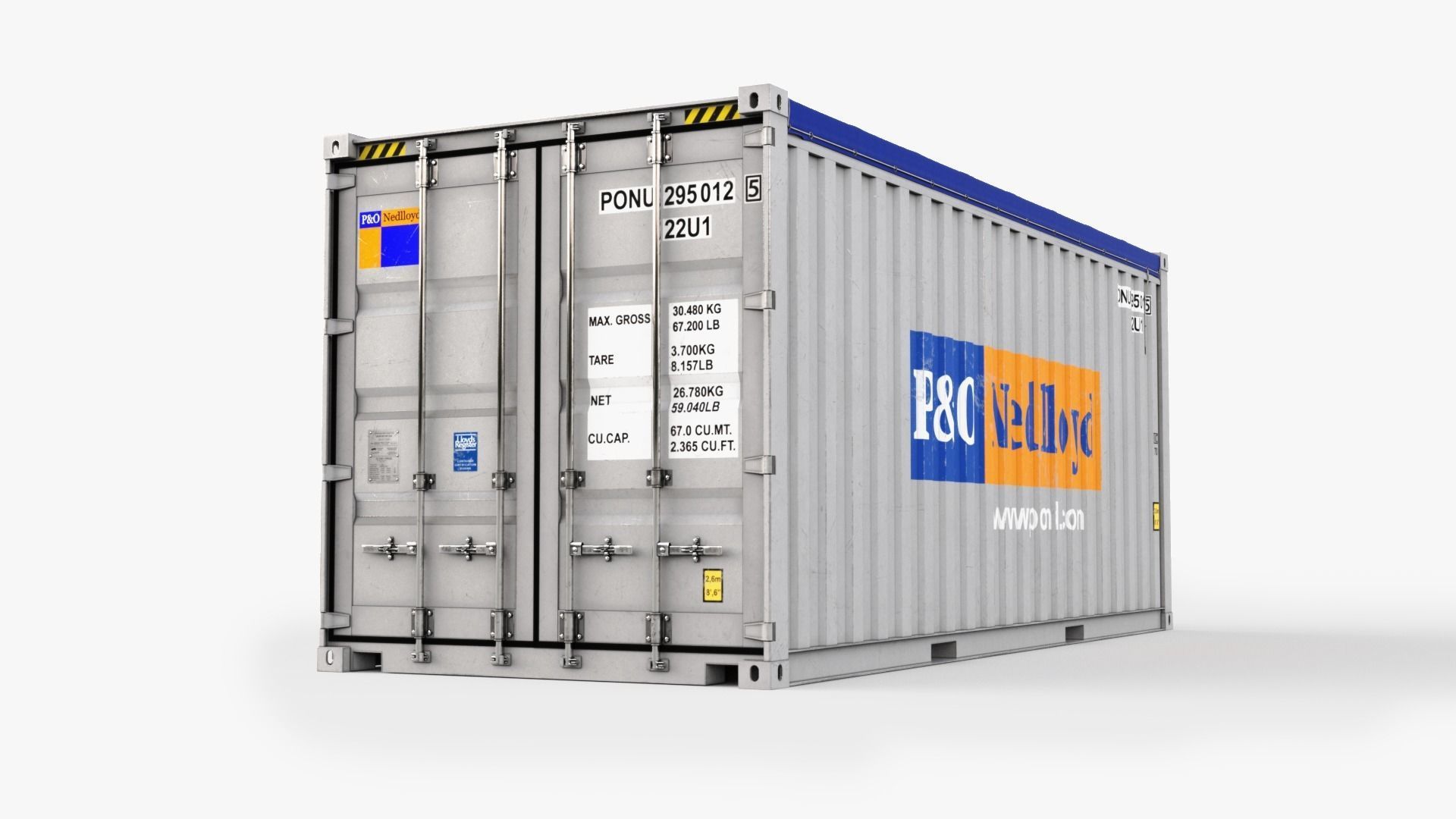 20ft PO Lloid Open Top shipping Container 3D model | CGTrader