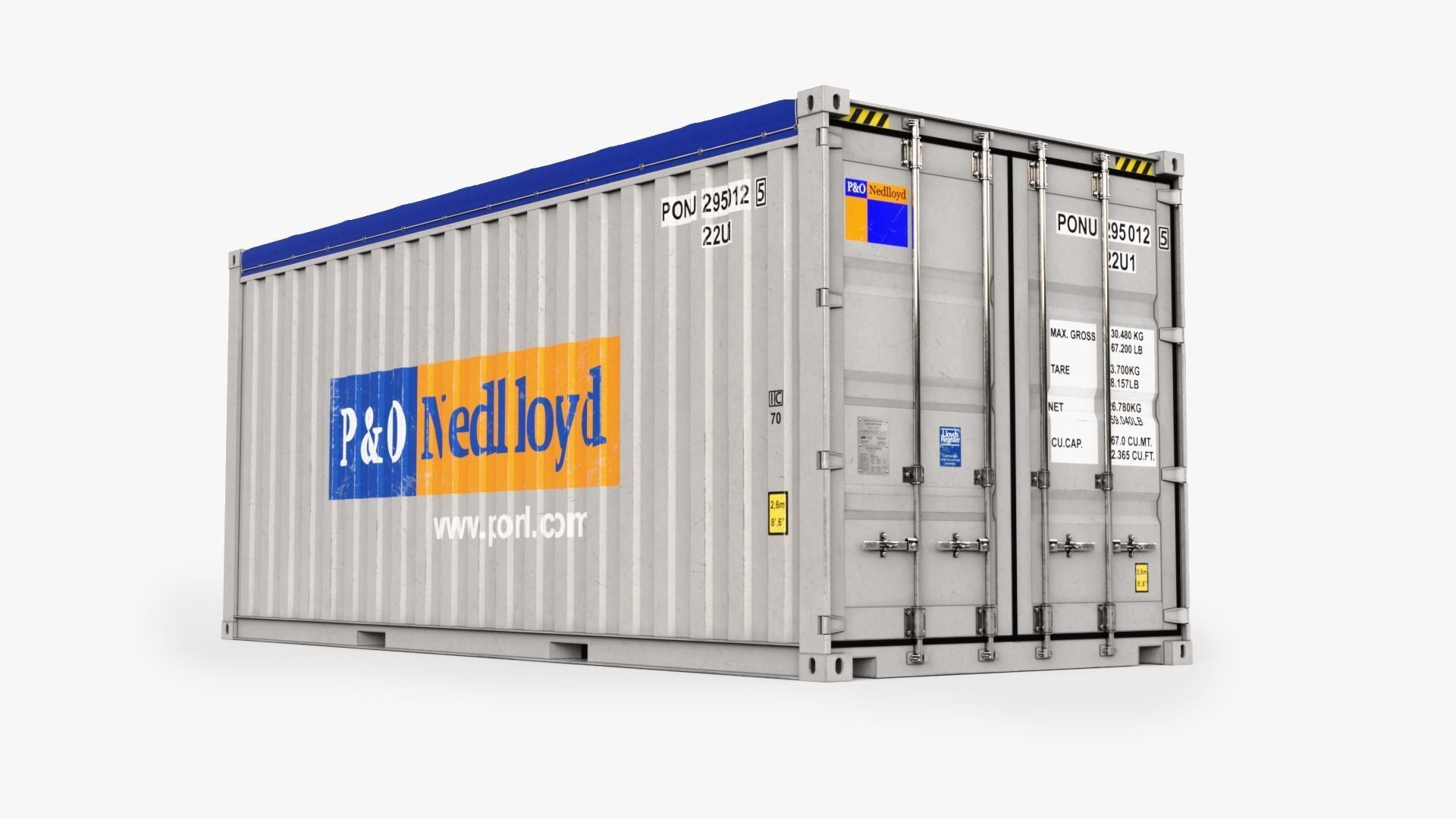 20ft PO Lloid Open Top shipping Container 3D model | CGTrader
