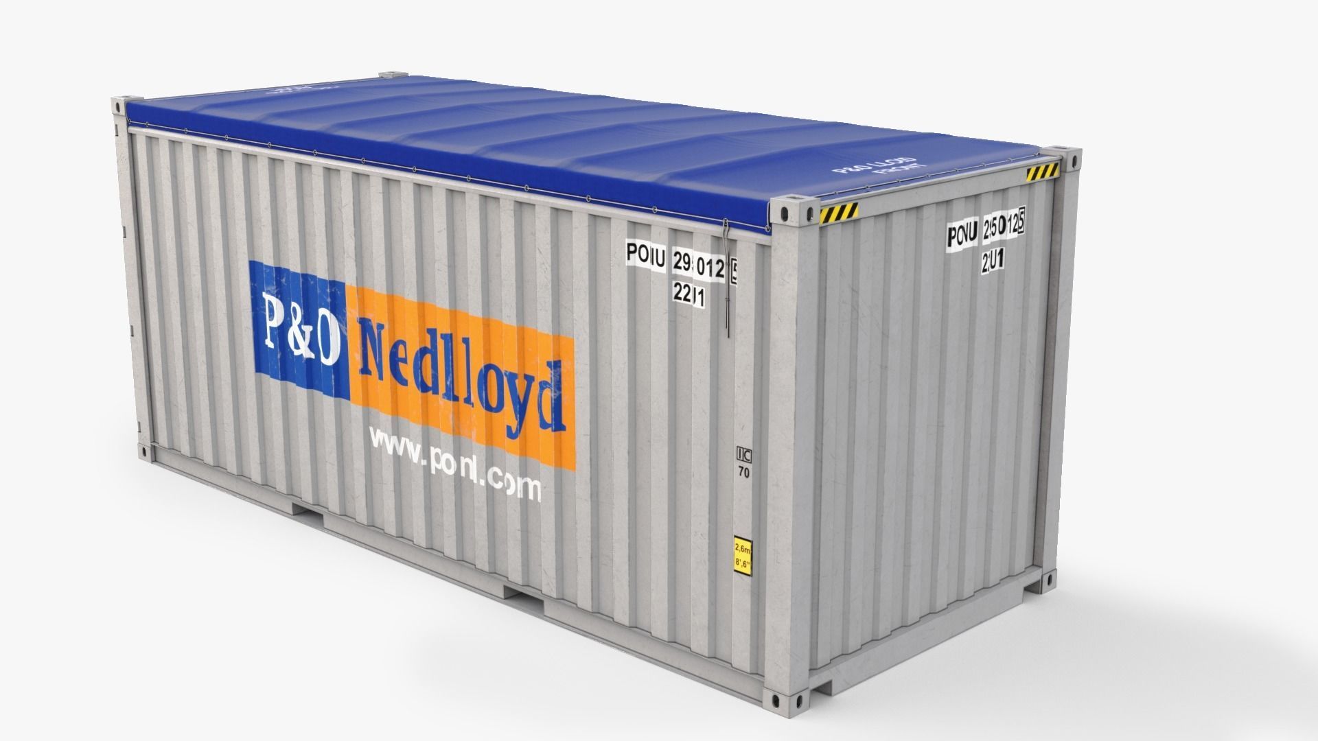 20ft PO Lloid Open Top shipping Container 3D model | CGTrader