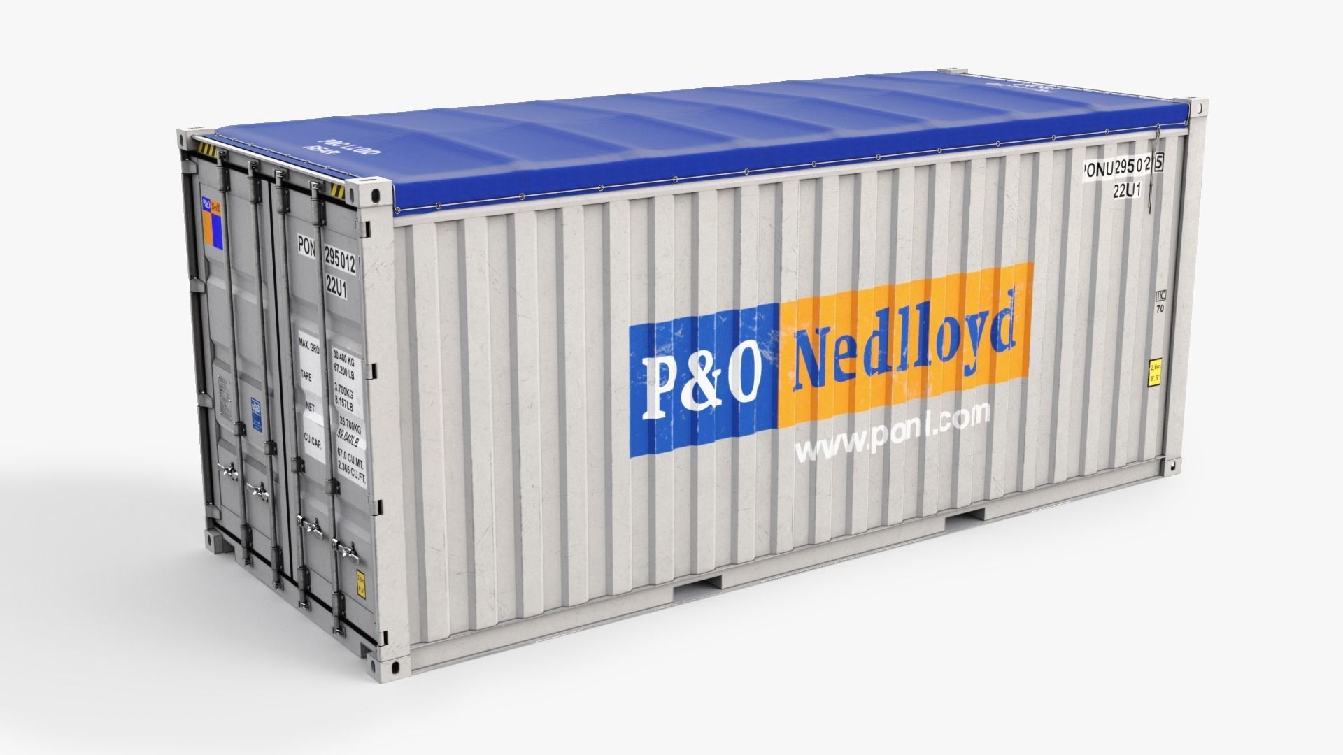 20ft PO Lloid Open Top shipping Container 3D model | CGTrader