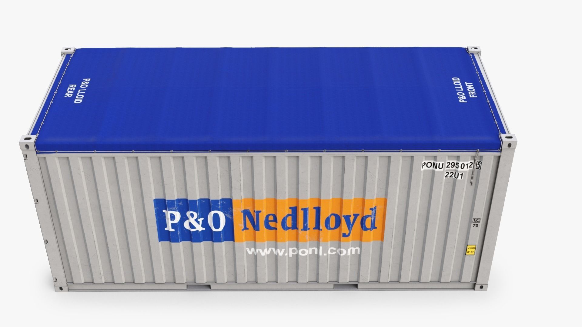 20ft PO Lloid Open Top shipping Container 3D model | CGTrader