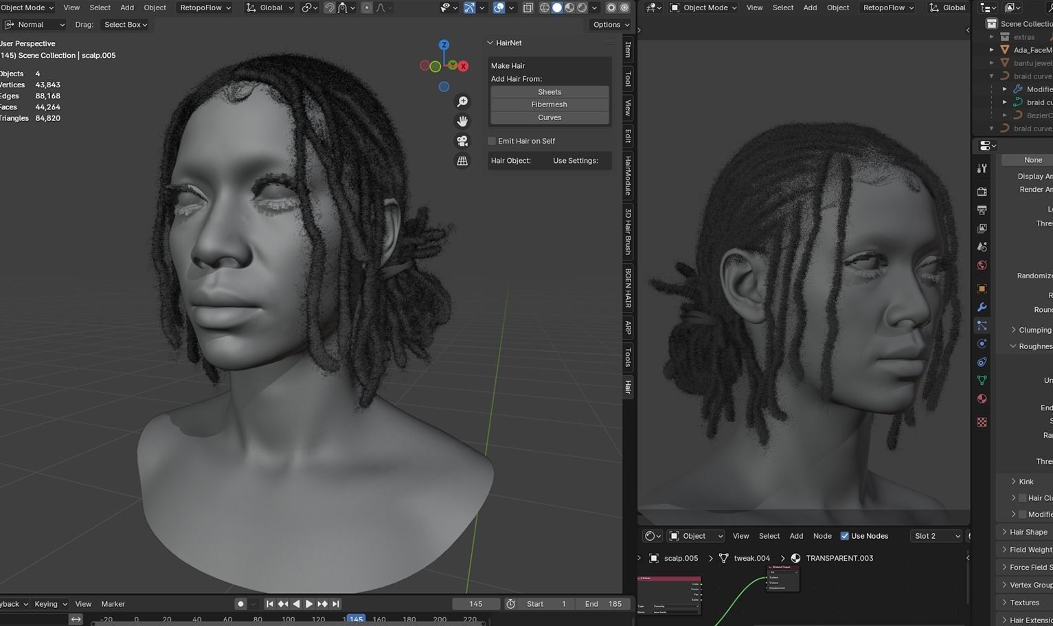 Hairstyle - Dreads 006 - Hair for blender UE5 metahuman 3D model | CGTrader