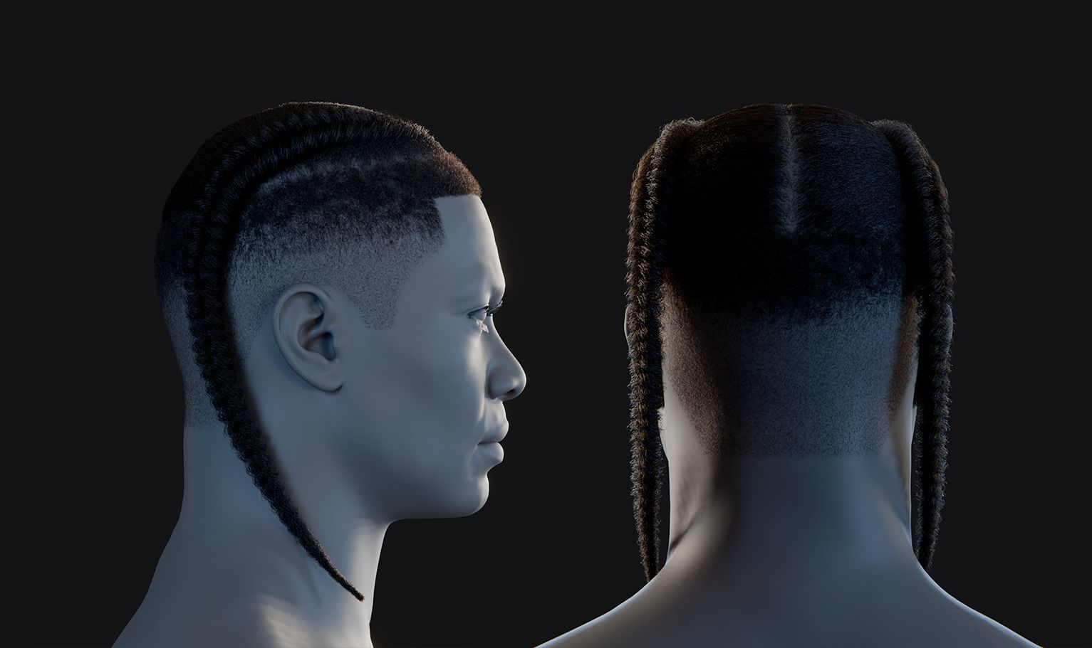 Hairstyle - Braids Fade 001 - Hair for blender UE5 metahuman 3D model | CGTrader