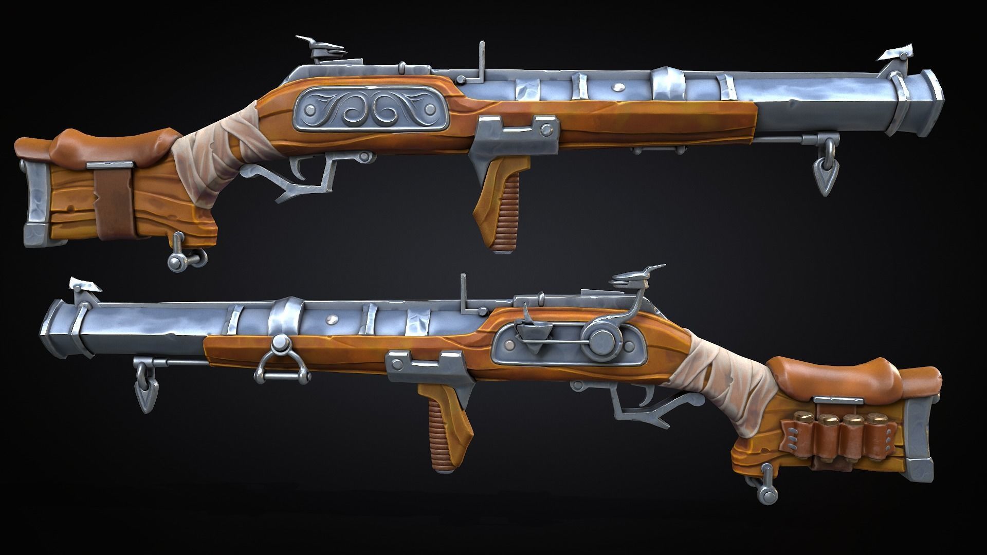3D model Stylized Musket Blunderbuss Rifle VR / AR / low-poly | CGTrader