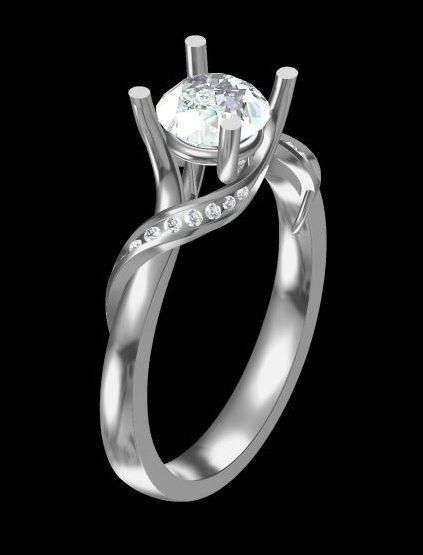 Fancy design diamond engagement ring for women 3D model free 3D model ...