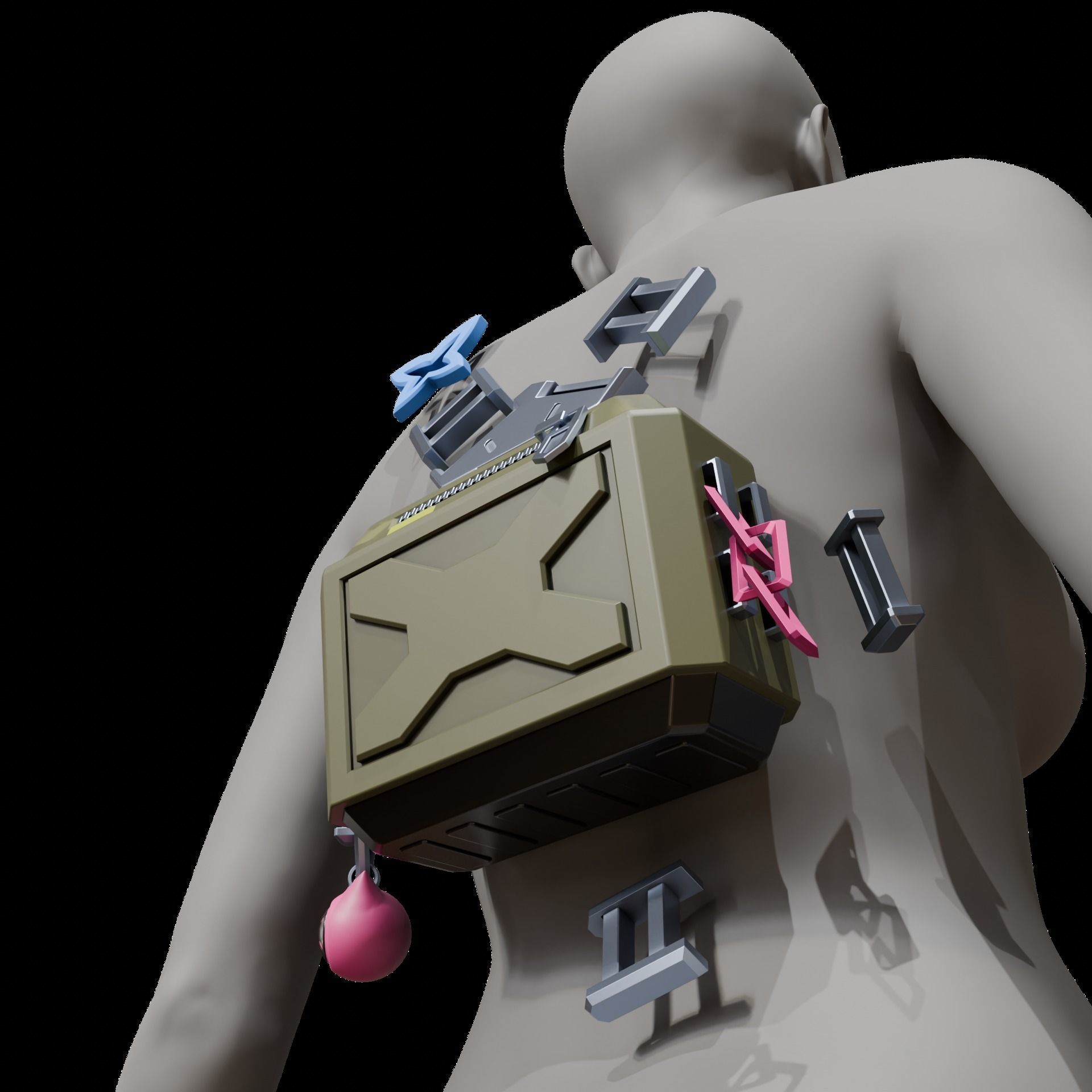 VALORANT CLOVE COSPLAY FULL SET BACKPACK RINGS HORNS EARINGS 3D model ...