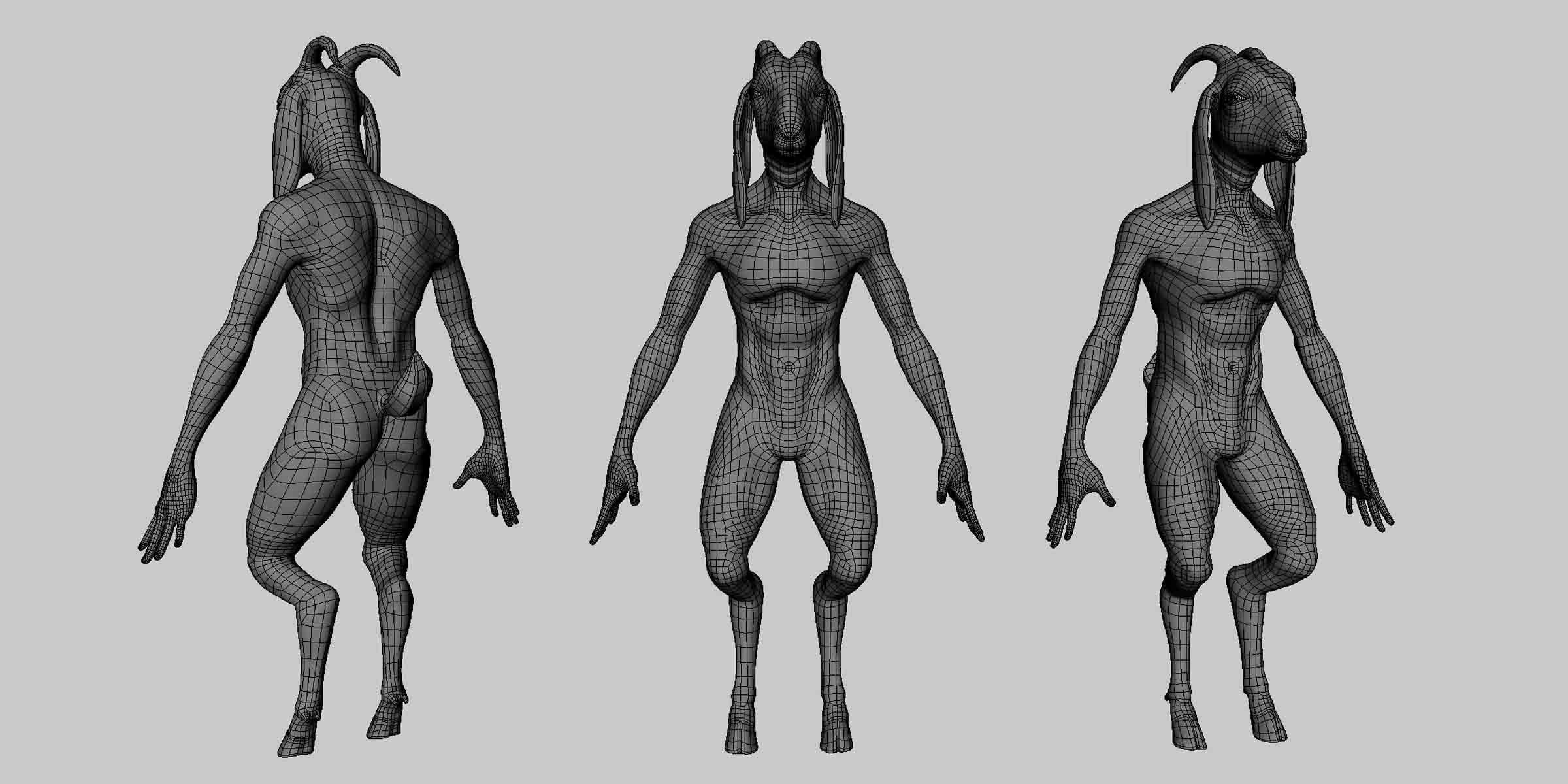 3D model GoatMan Basemesh VR / AR / low-poly | CGTrader