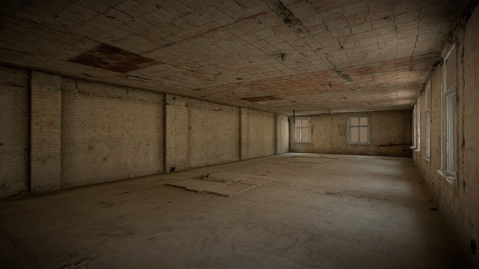 Gloomy brick room 3D model | CGTrader