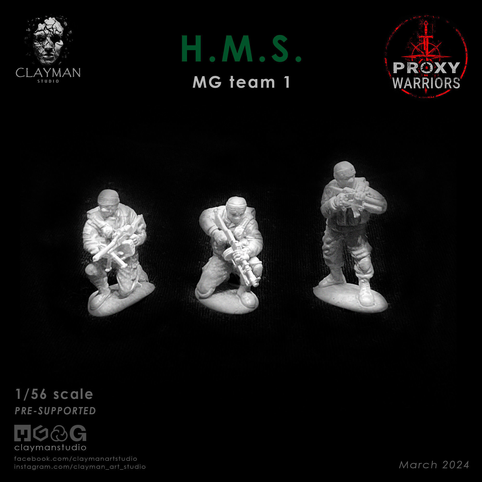 HMS MG Team 1 1 56 scale 3D model 3D printable | CGTrader