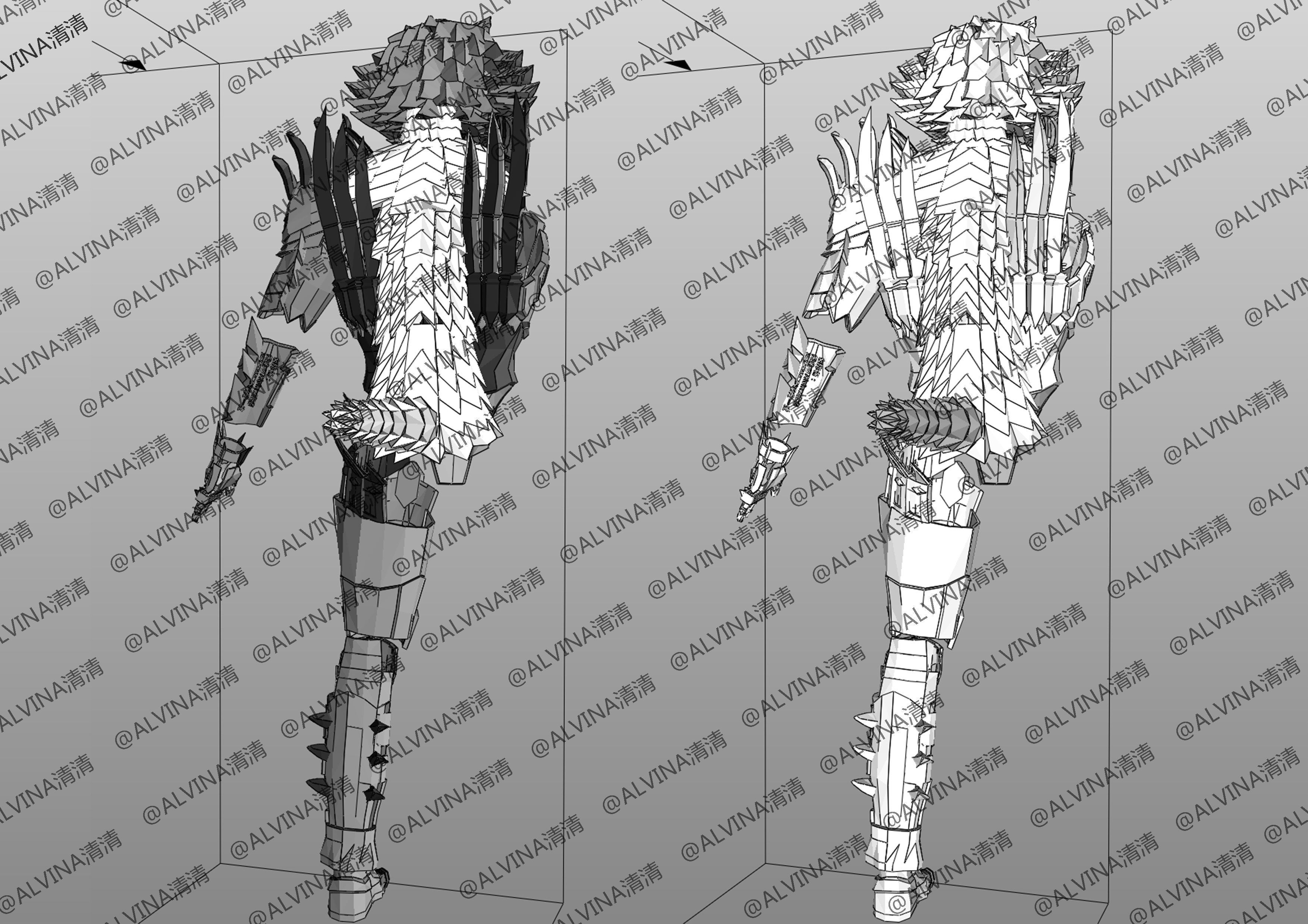 3D model Wolf Orphnoch Armor - DIY Cosplay Pepakura Foam Template VR ...