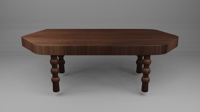 vintage wood table free 3D model | CGTrader