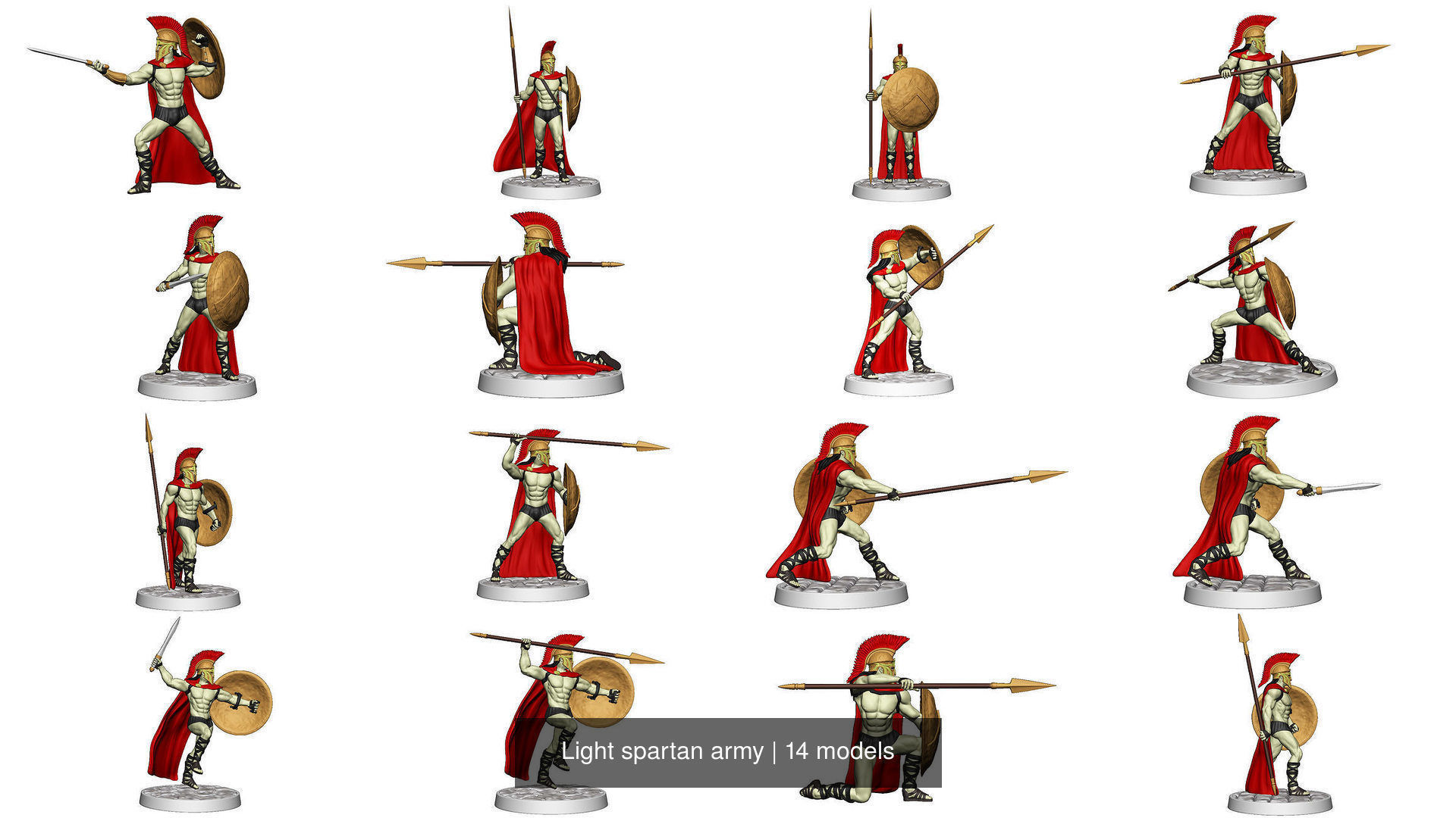 Light spartan army 3D Model Collection 3D printable | CGTrader
