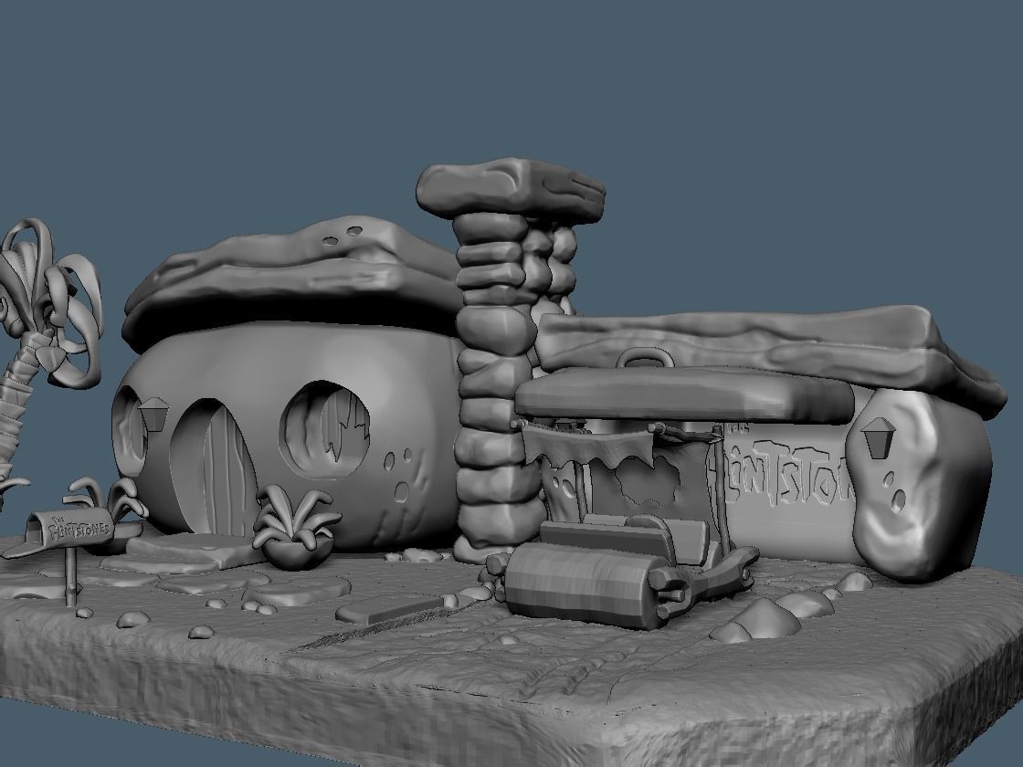 Diorama da Casa Familia Flintstones 3D model 3D printable | CGTrader