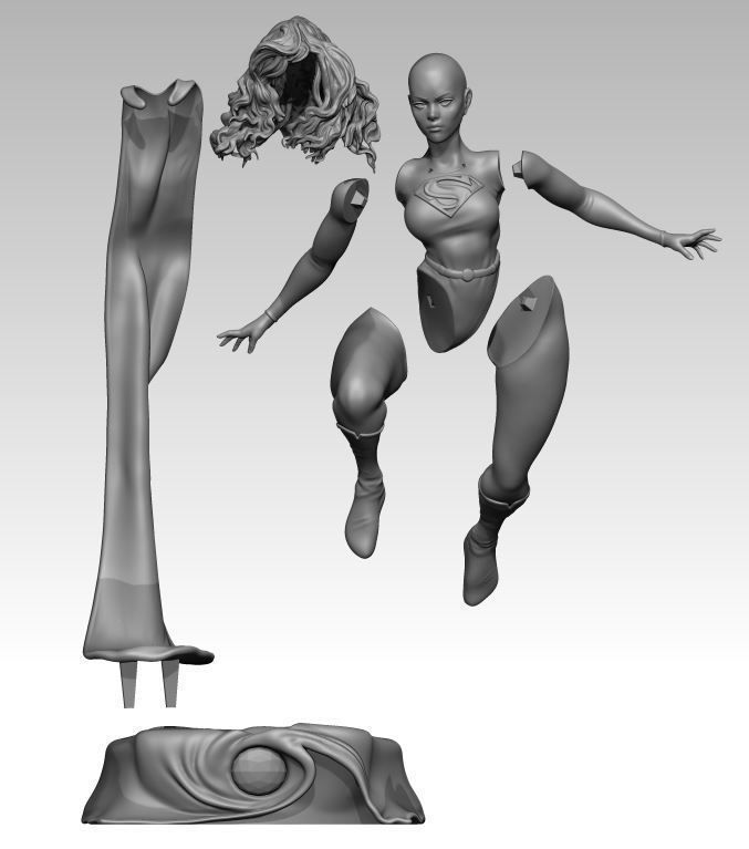 Supergirl Flying Base 3D model 3D printable | CGTrader