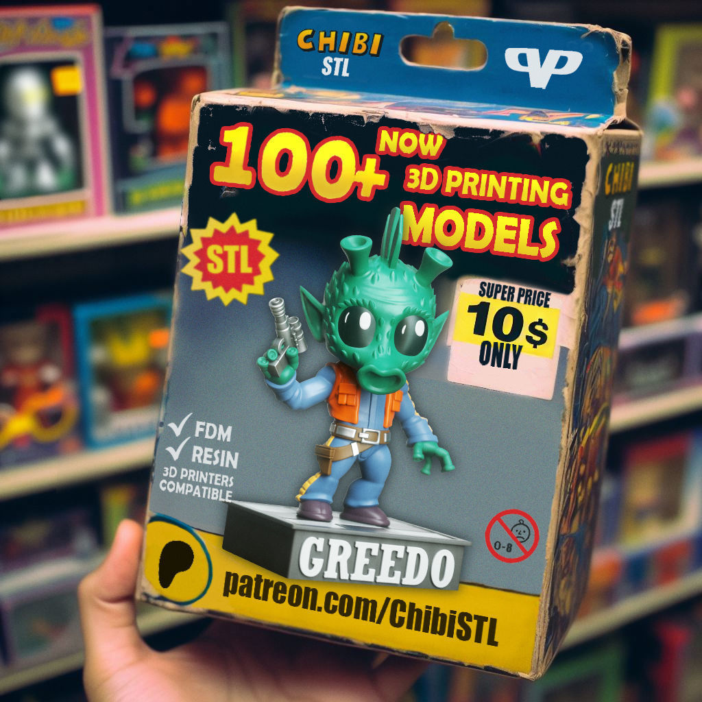 Greedo Chibi STL for 3D Printing ChibiSTL 3DXM 3D model 3D printable ...