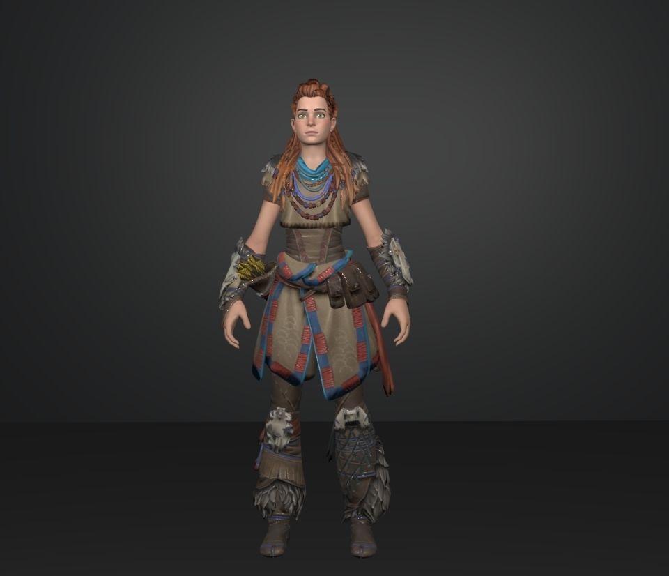 aloy warrior 3D model animated rigged | CGTrader