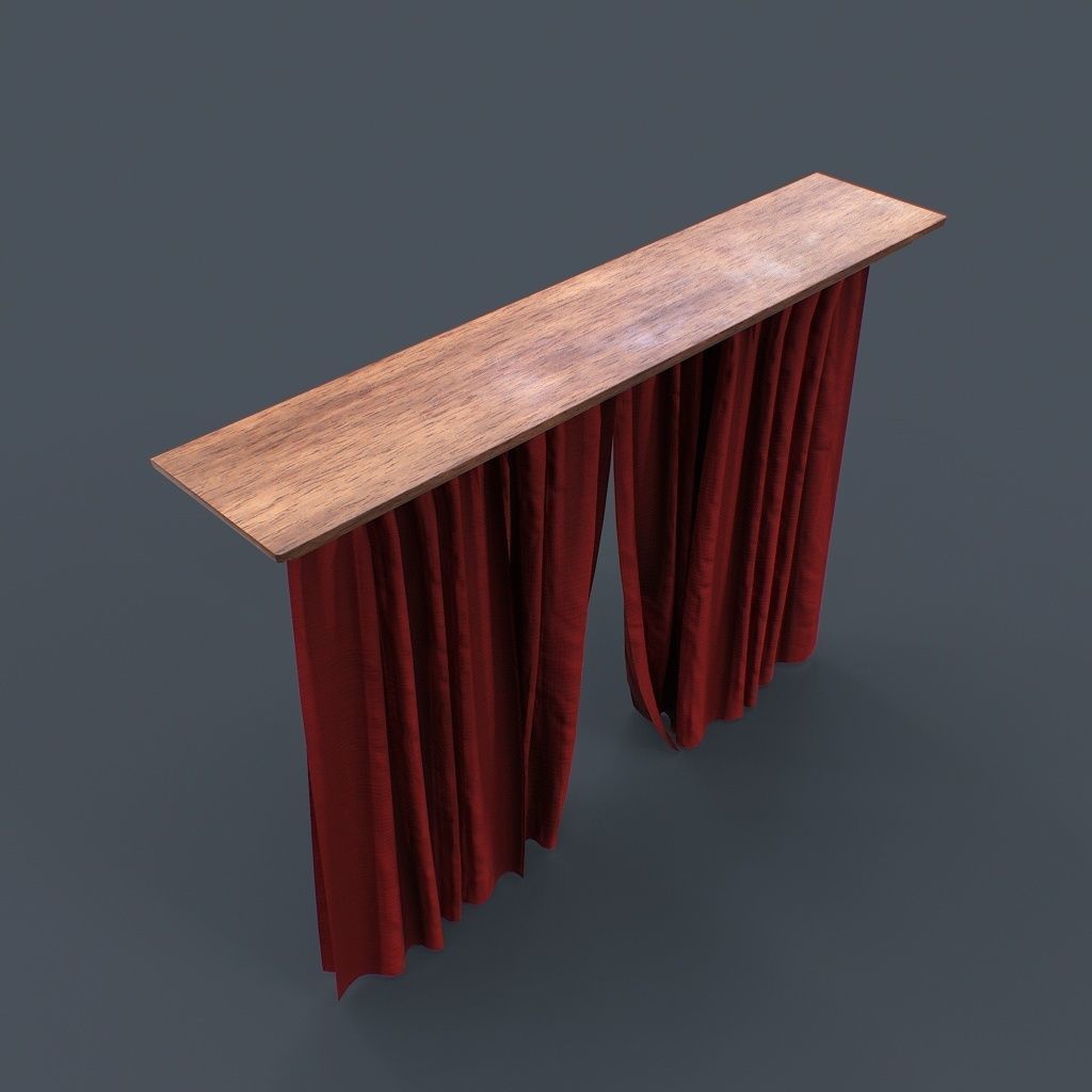 3D model Red Curtain VR / AR / low-poly | CGTrader