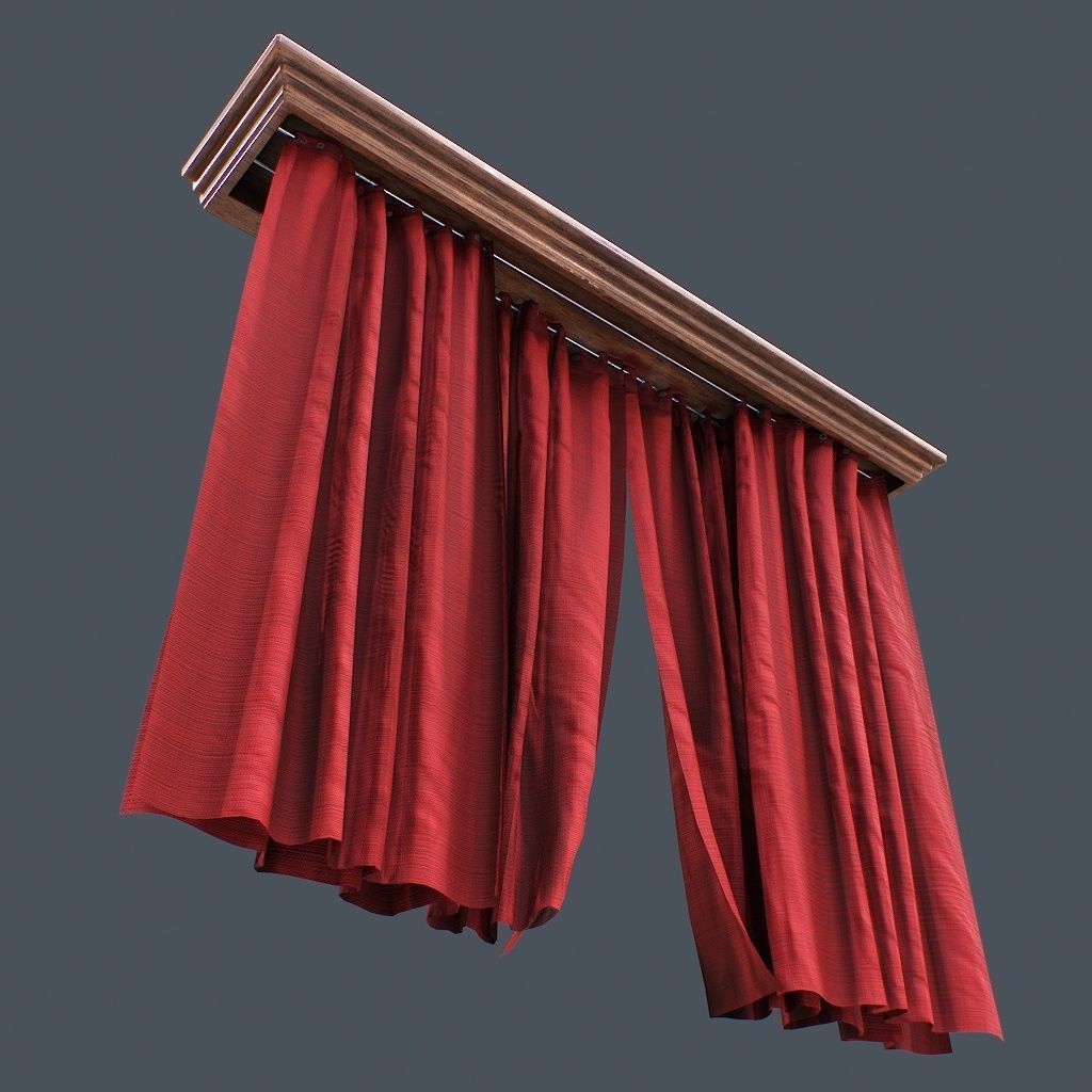 3D model Red Curtain VR / AR / low-poly | CGTrader