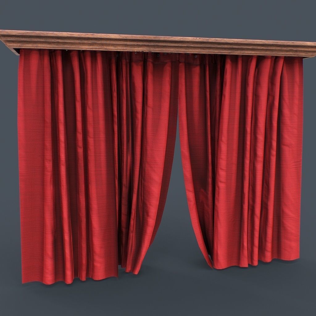 3D model Red Curtain VR / AR / low-poly | CGTrader
