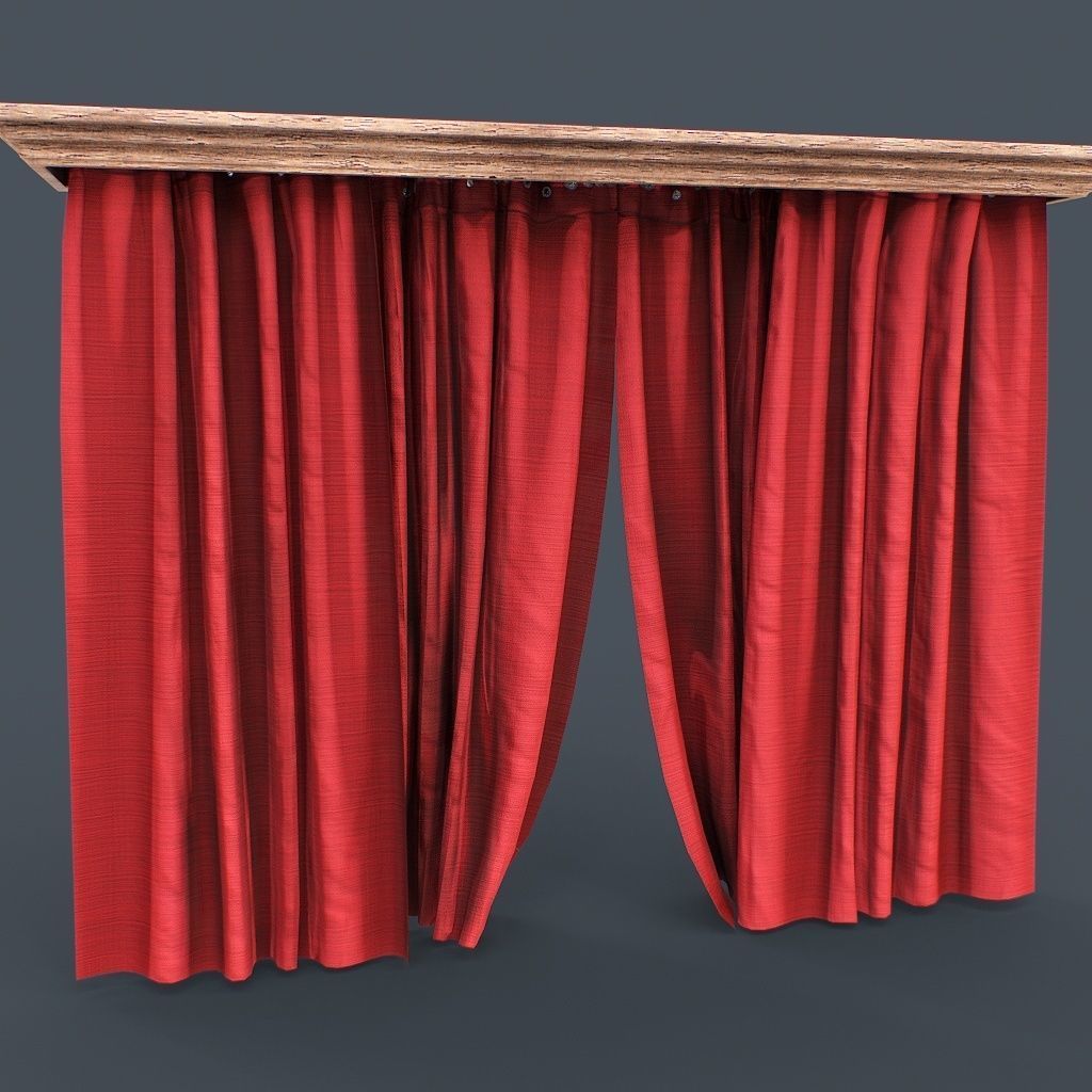 3D model Red Curtain VR / AR / low-poly | CGTrader