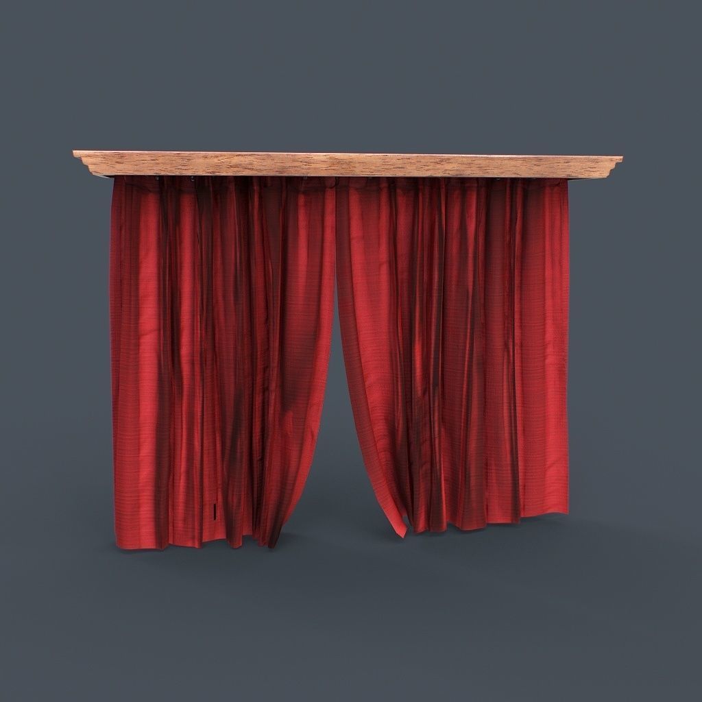 3D model Red Curtain VR / AR / low-poly | CGTrader
