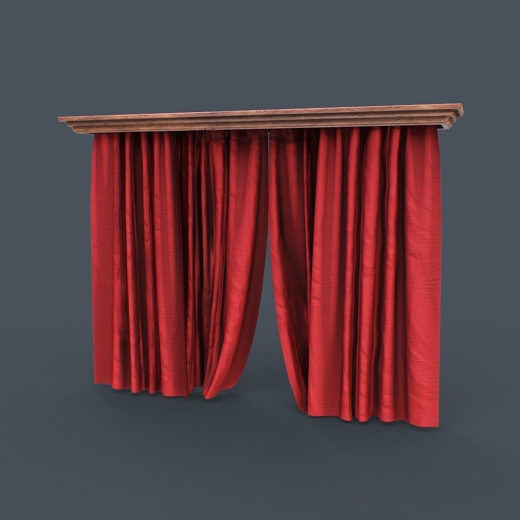 3D model Red Curtain VR / AR / low-poly | CGTrader