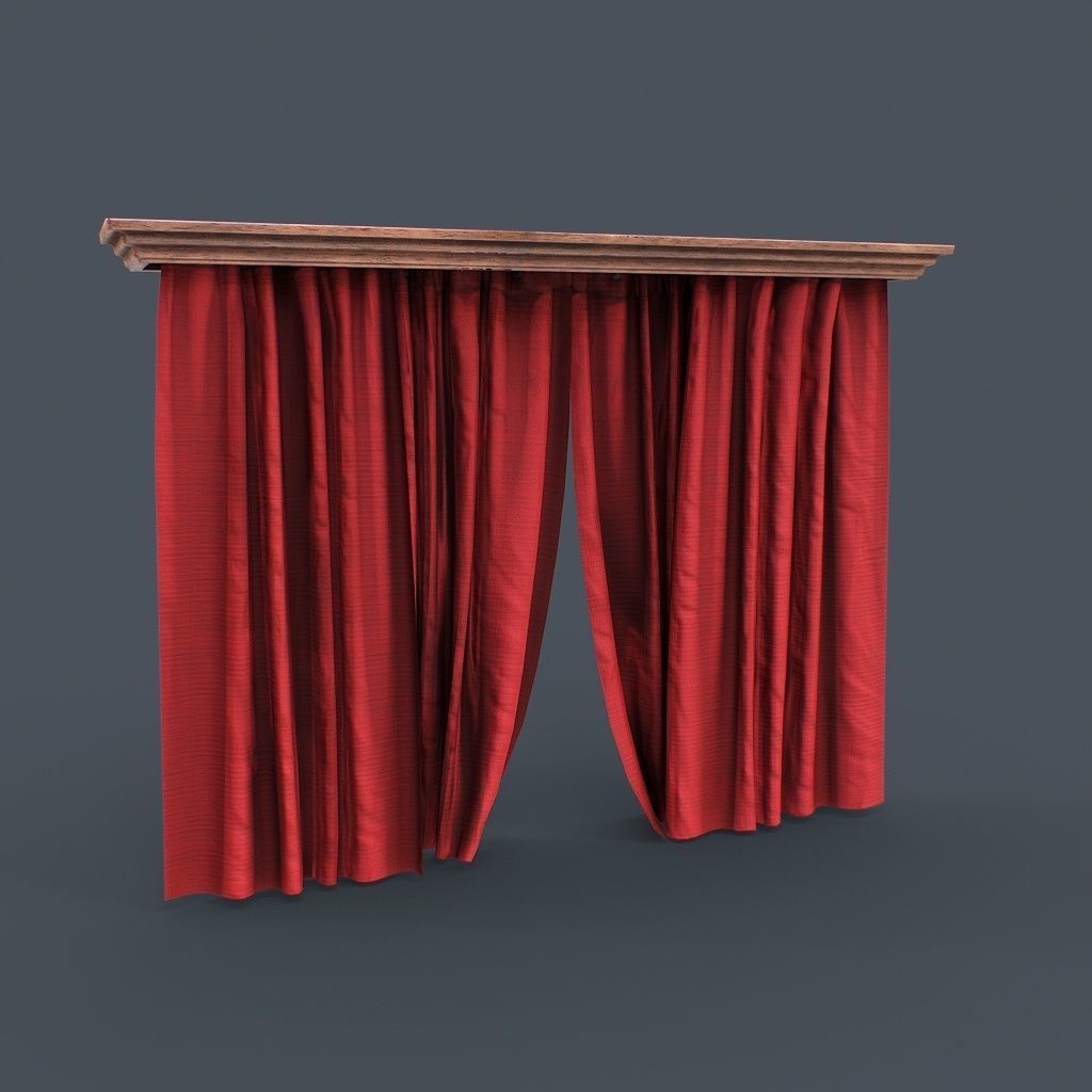 3D model Red Curtain VR / AR / low-poly | CGTrader