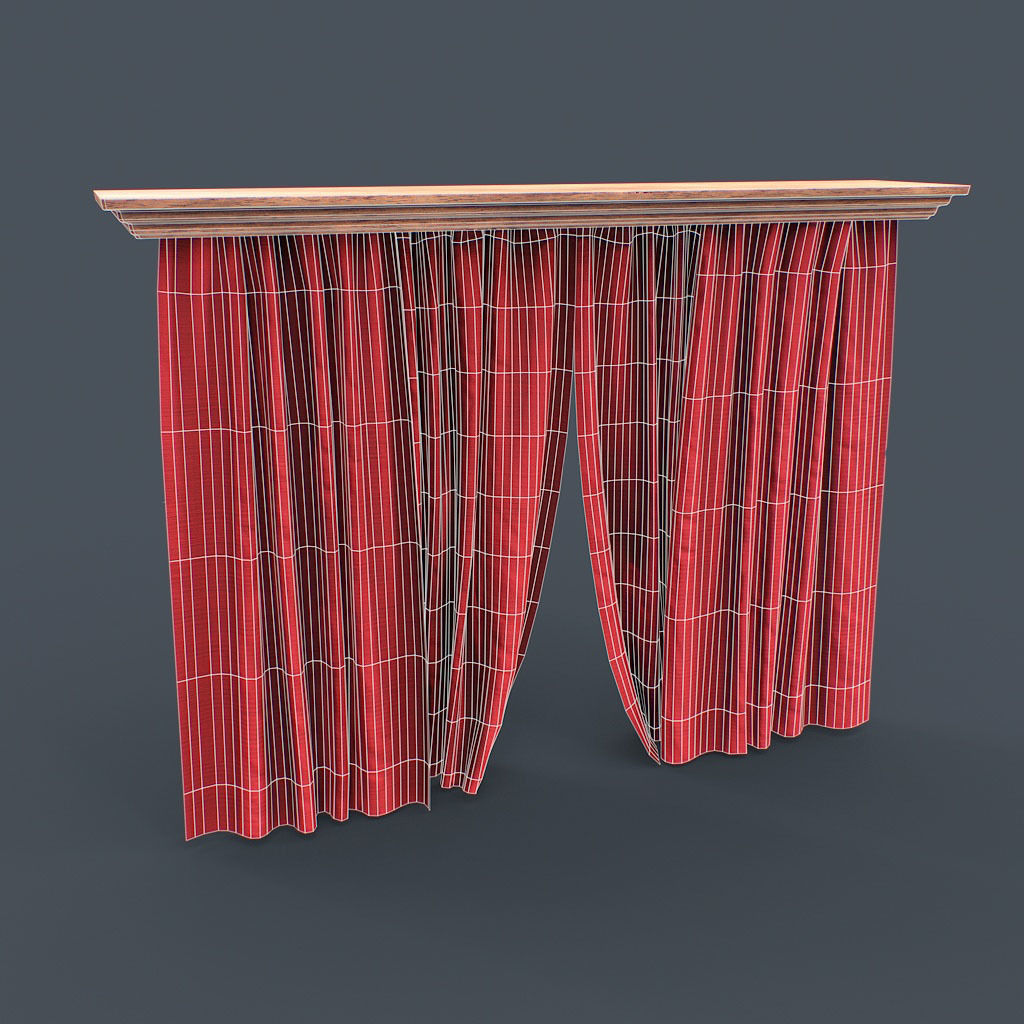 3D model Red Curtain VR / AR / low-poly | CGTrader