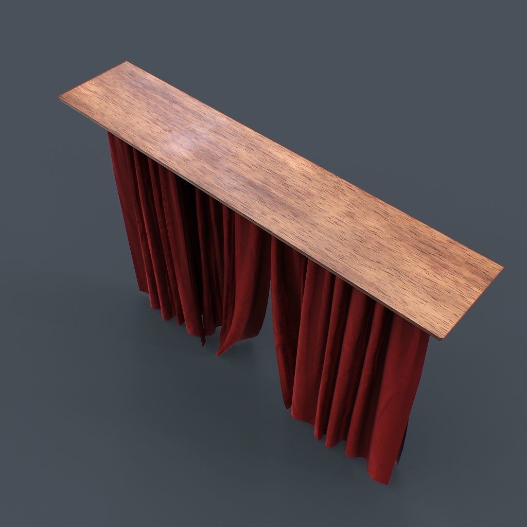 3D model Red Curtain VR / AR / low-poly | CGTrader
