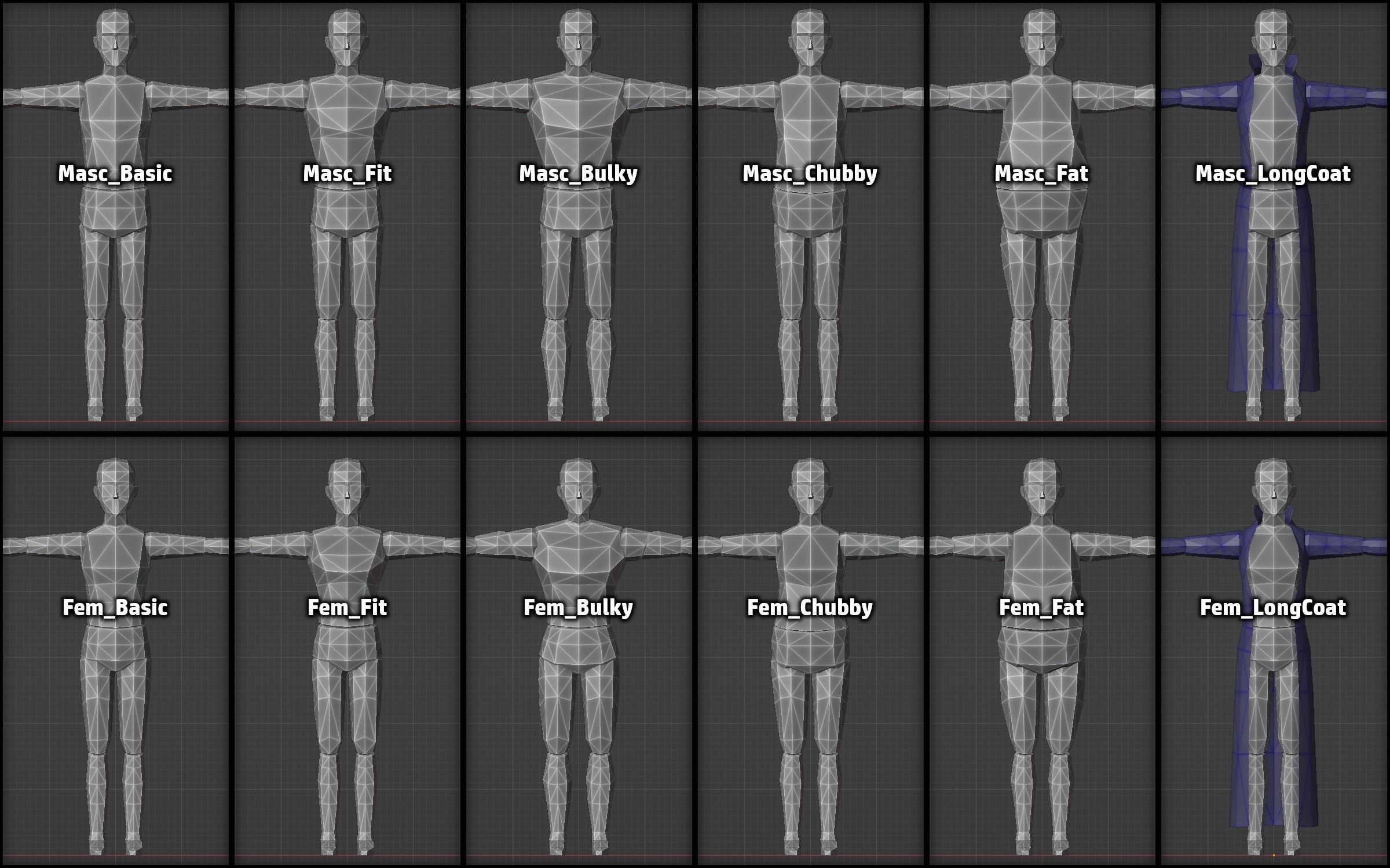 3D model LOW POLY HUMAN PACK with UVs and Hairstyles VR / AR / low-poly ...