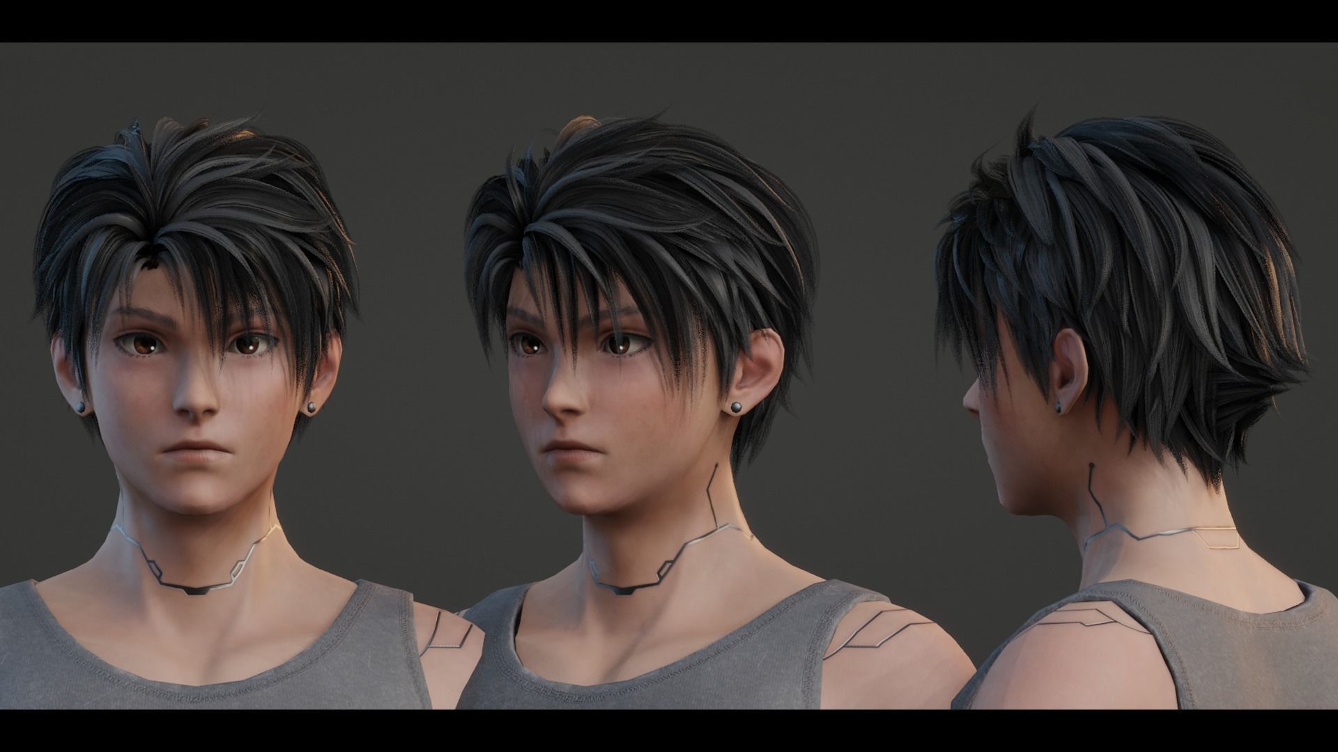 3D model Fantasy Cyberpunk Swordsman BlendFile VR / AR / low-poly ...