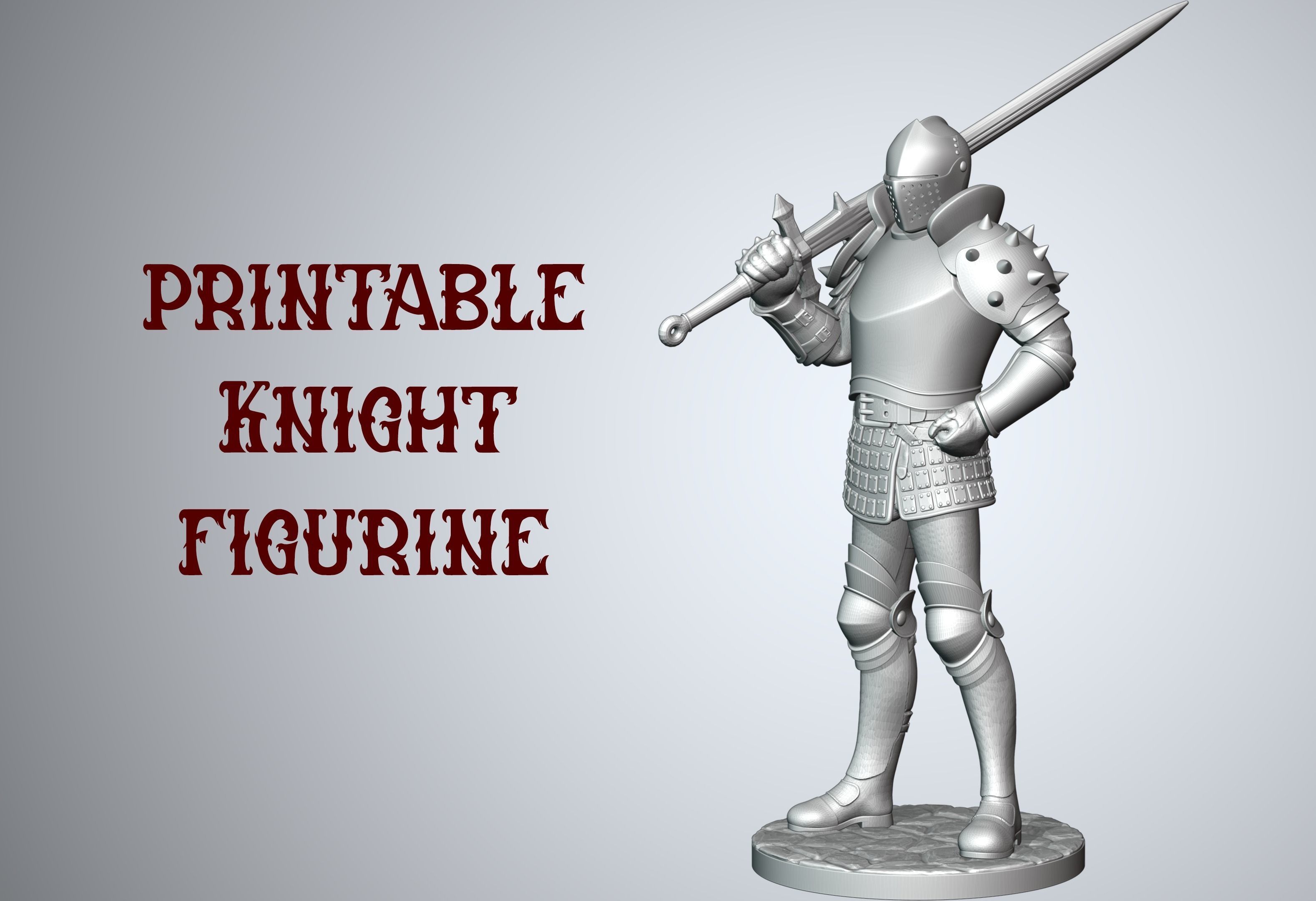 Knight Figurine free 3D model 3D printable | CGTrader