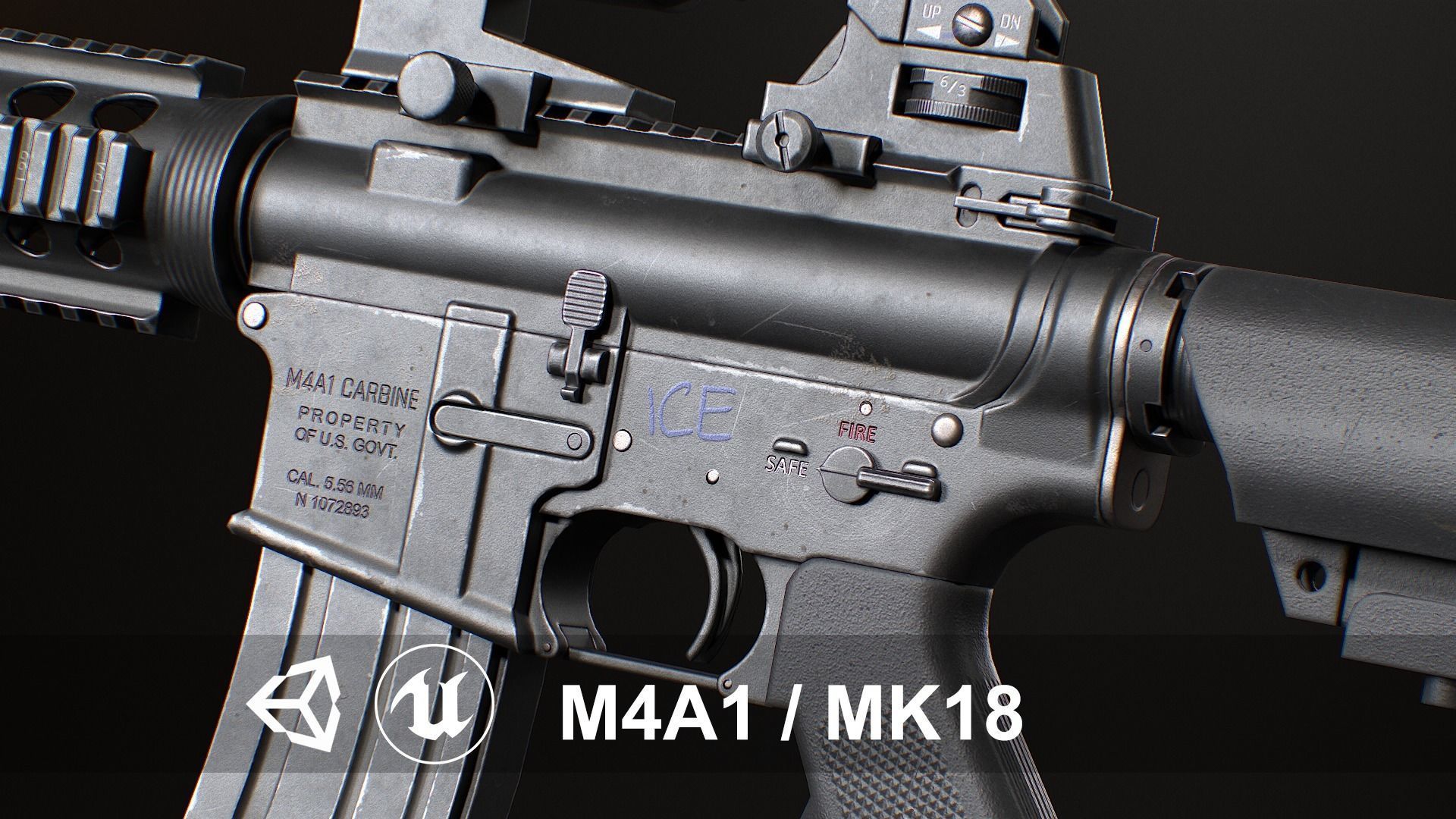 3d Model Mk18 Mod0 Vr Ar Low Poly Cgtrader