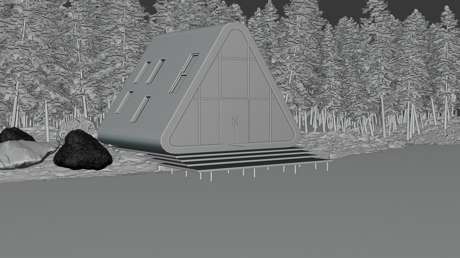 forest house 3d model 3D model | CGTrader