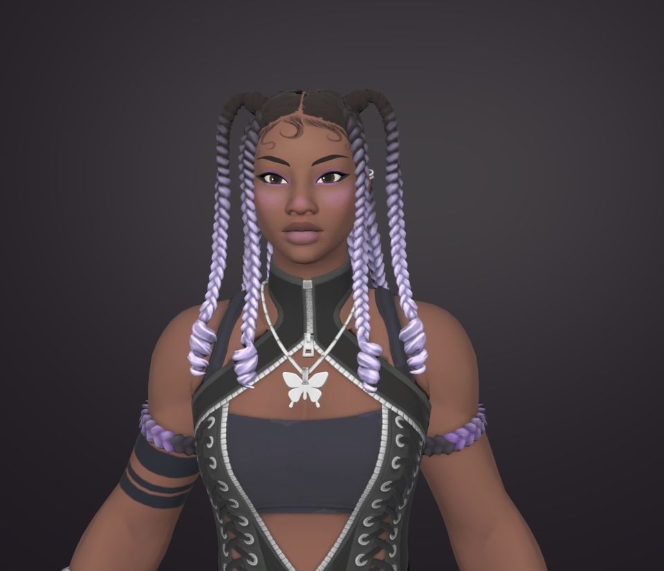 zuri fortnite 3D model animated rigged | CGTrader