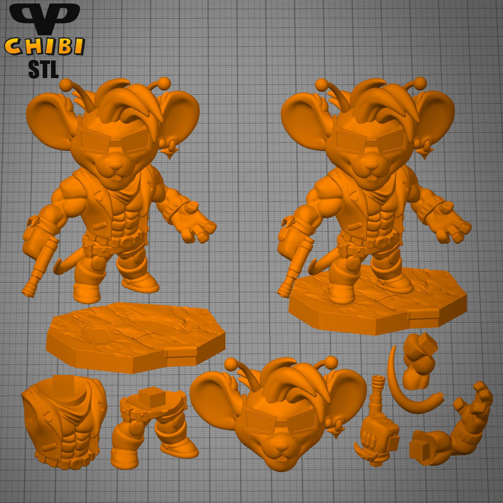 BMFM Throttle Chibi STL for 3D Printing ChibiSTL 3DXM 3D model 3D ...