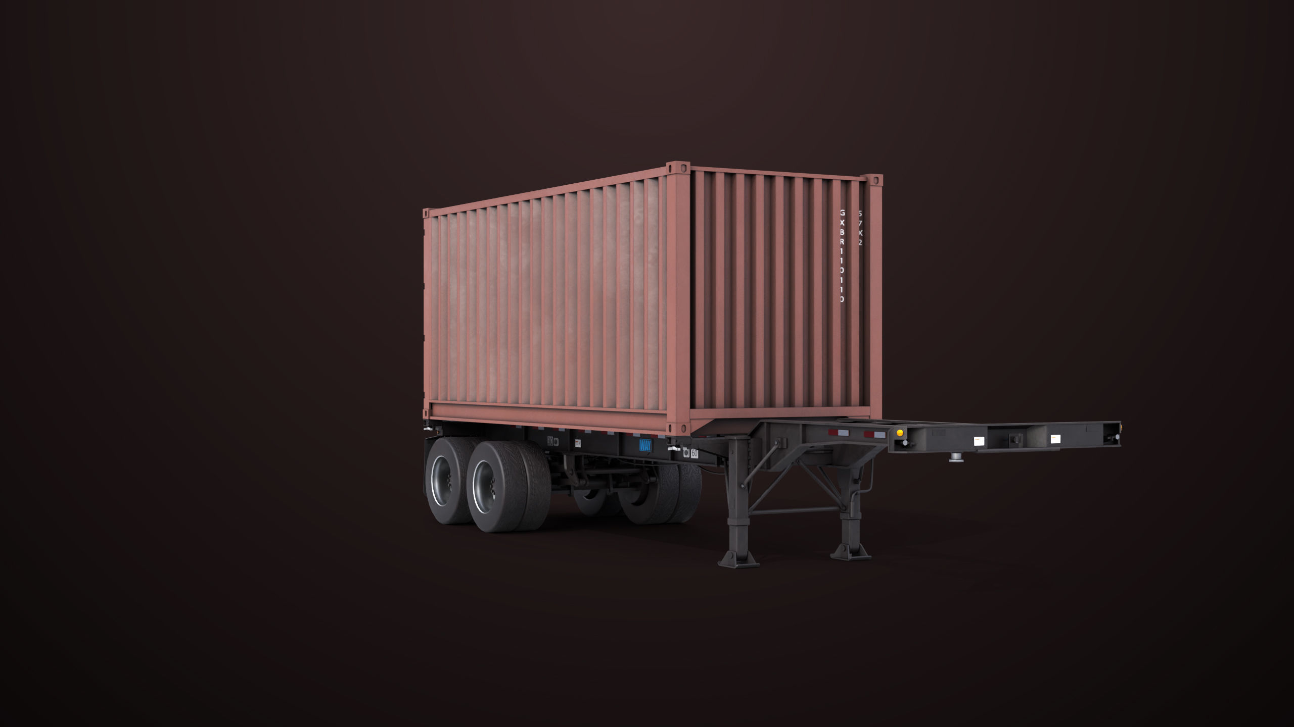 3D model Container Carrier Trailer 03 For Heavy Truck PBR VR / AR / low ...