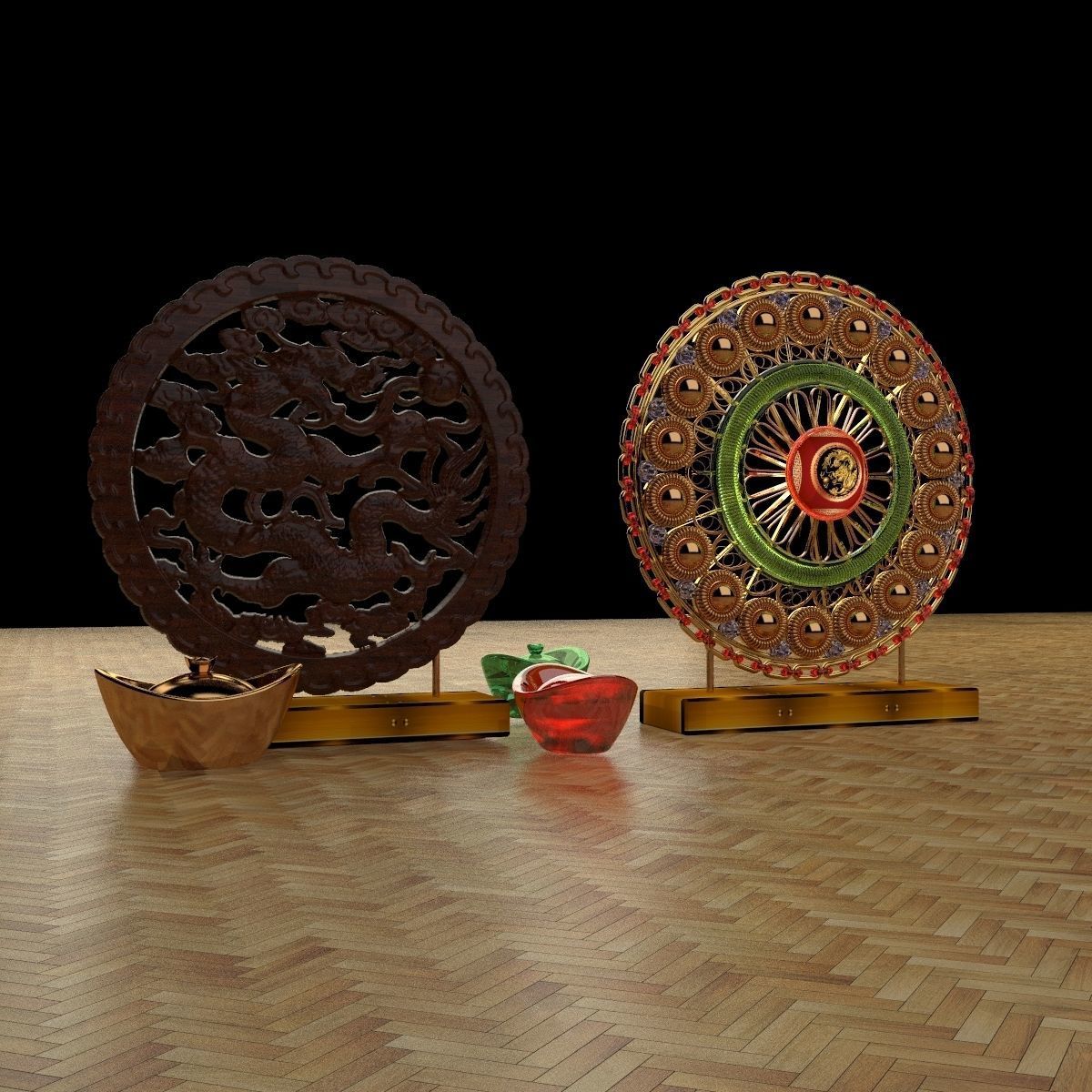 Chinese carving pattern 3D model | CGTrader