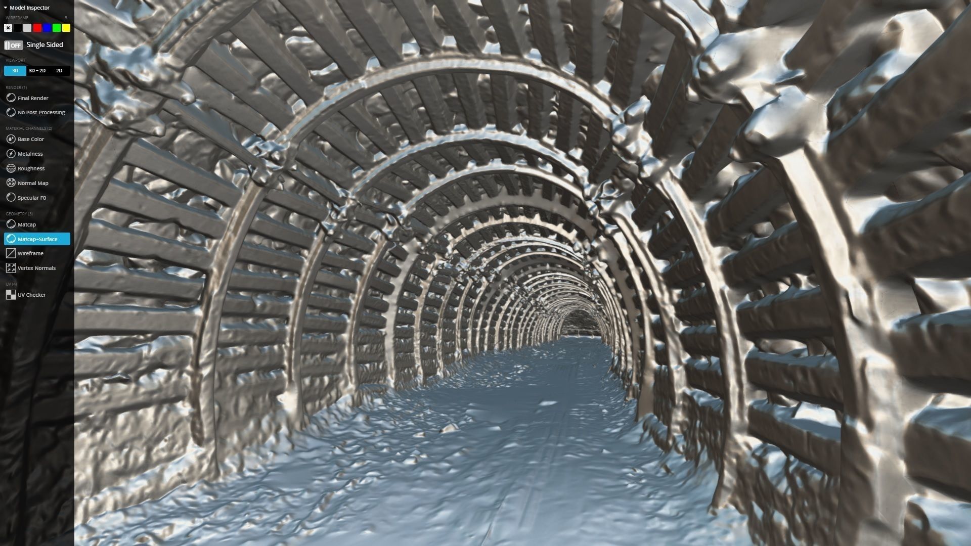 Old underground mine excavation - arch support 3D model | CGTrader