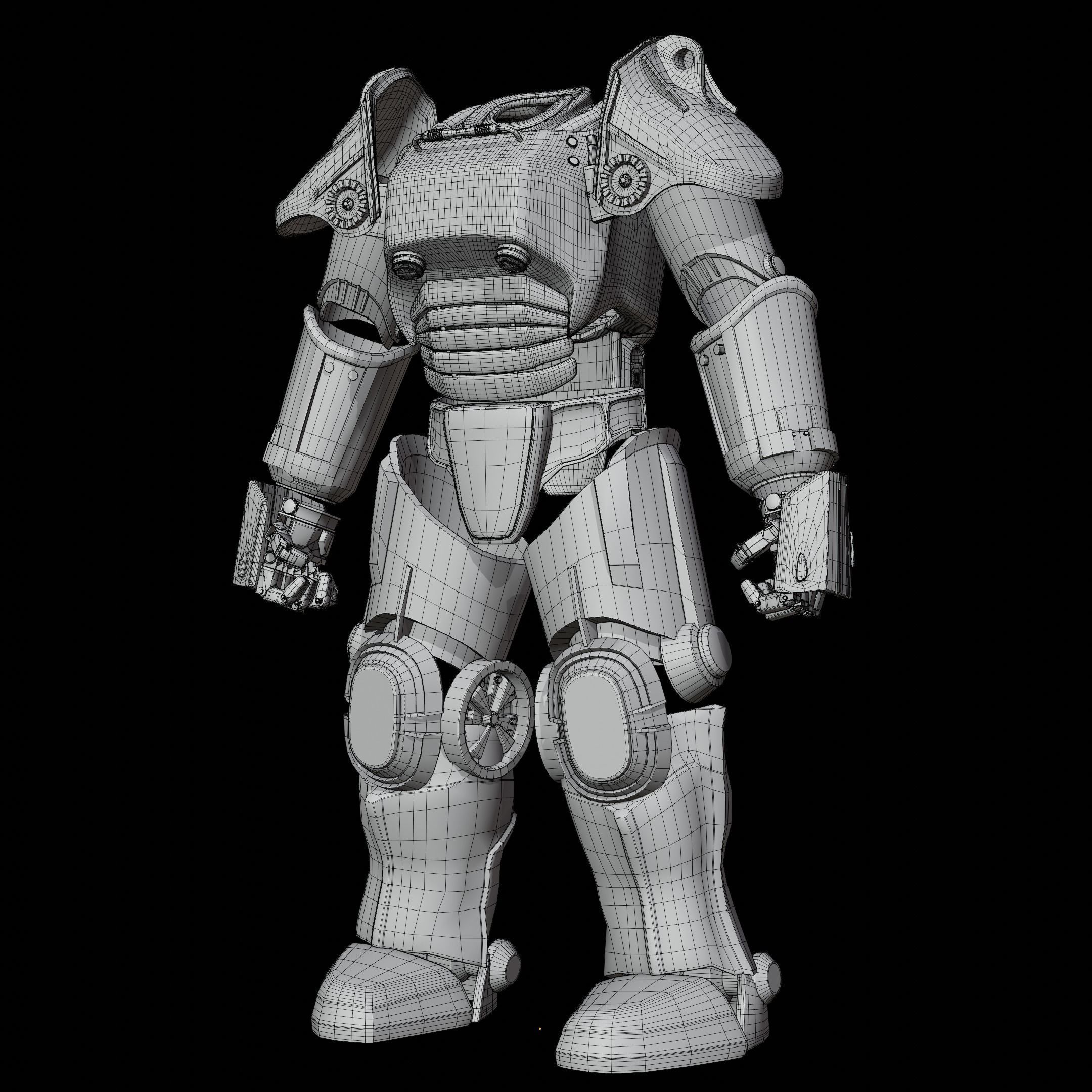 Fallout 4 T-45 Power Armor Armor for Cosplay 3D model 3D printable ...