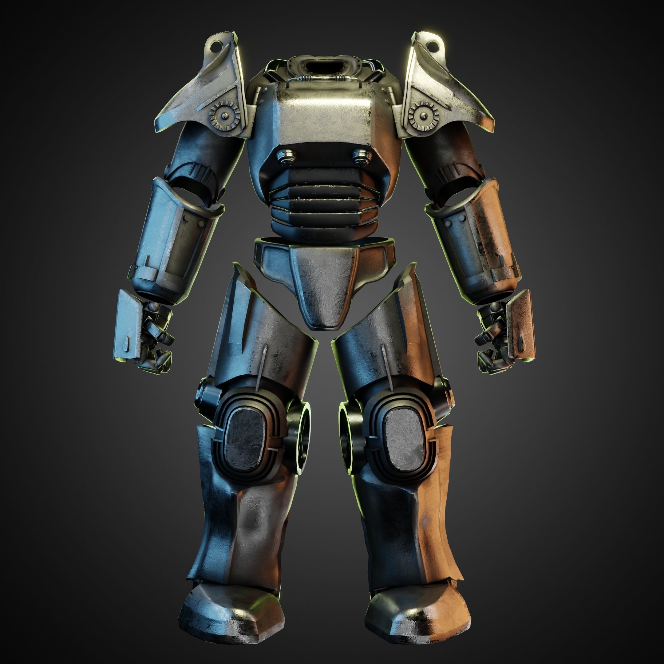 Fallout 4 T-45 Power Armor Armor for Cosplay 3D model 3D printable ...