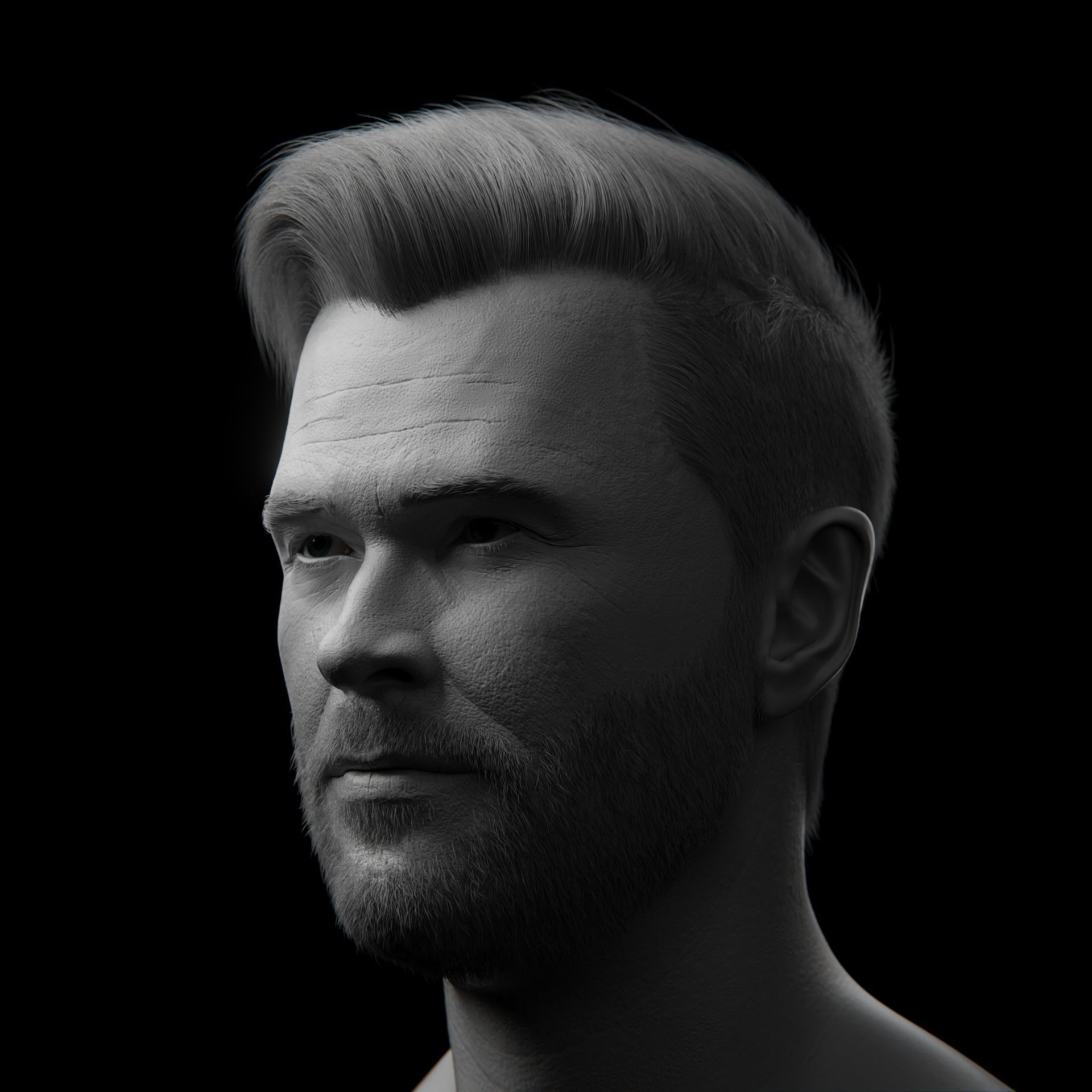 Chris Hemsworth Head with Particle Hair 3D model | CGTrader