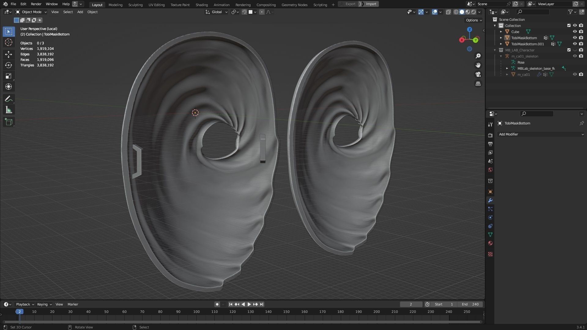 Naruto Obito Uchiha Tobi Mask for Cosplay 3D model 3D printable | CGTrader