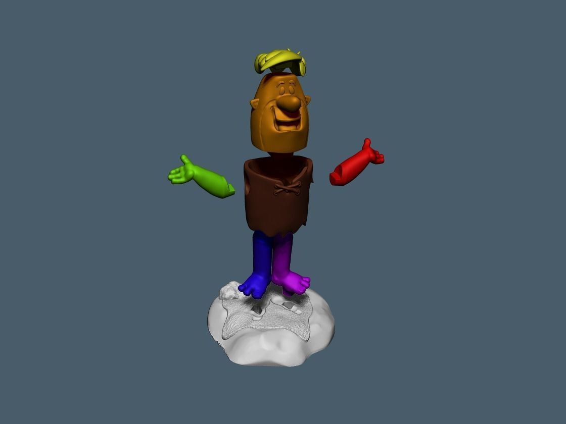 Barney Flintstone 3D model 3D printable | CGTrader